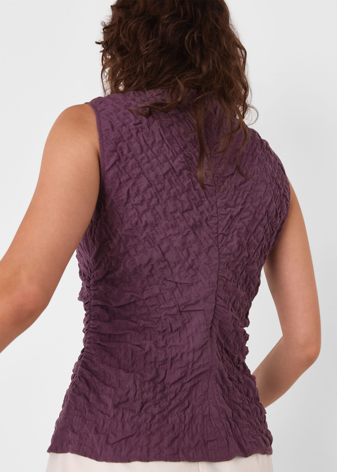 Plum Cotton Textured Tank | WHISTLES | Whistles US
