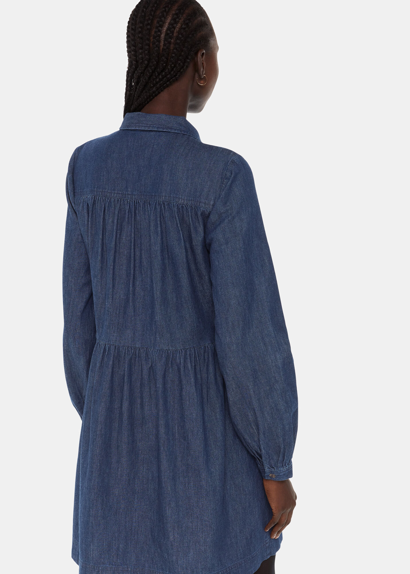 Dark Denim Winnie Chambray Denim Dress | WHISTLES | Whistles UK
