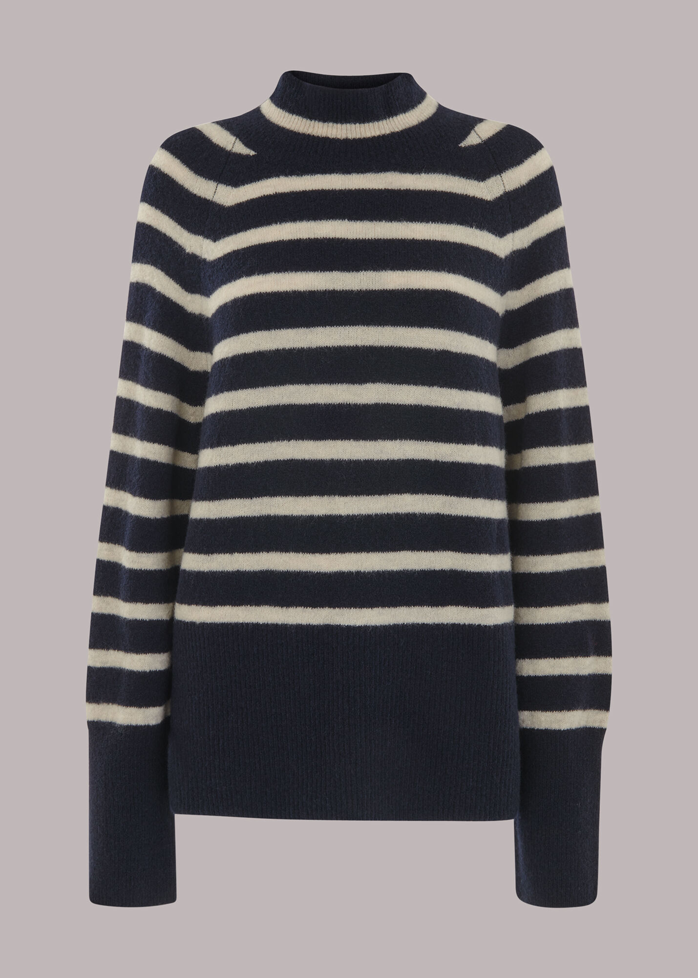 Navymulti Stripe Funnel Neck Jumper Whistles