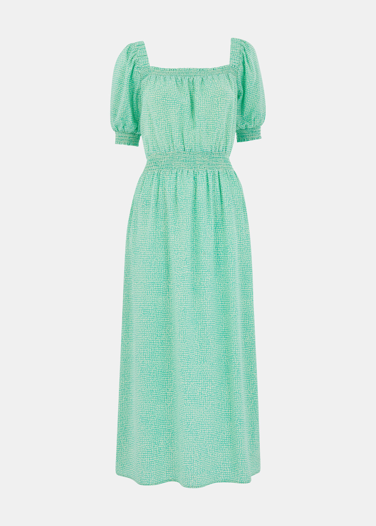 Green/Multi Scribble Check Dress | WHISTLES