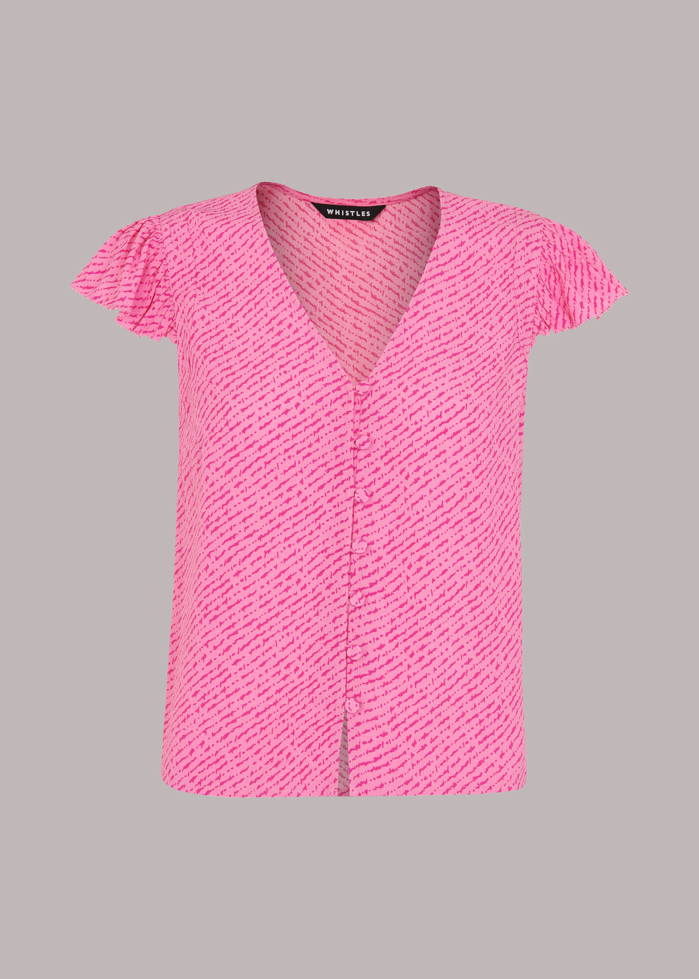 Pink/Multi Diagonal Fleck Top | WHISTLES | Whistles UK