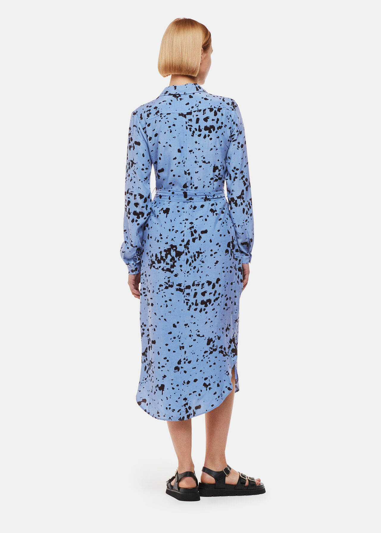 Blue/Multi Smudged Spot Print Imie Dress | WHISTLES