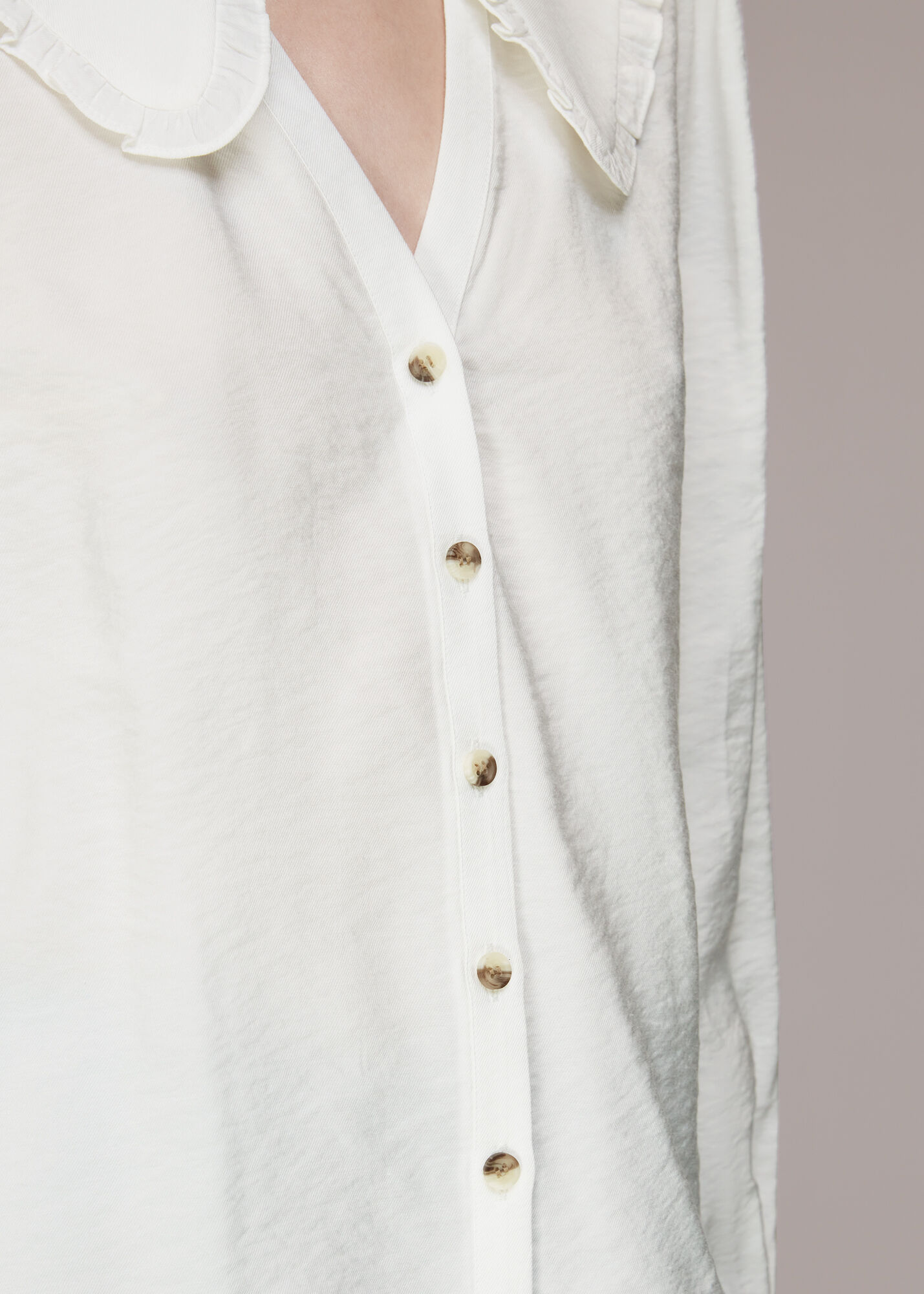 White Lula Collar Detail Blouse | WHISTLES | Whistles UK