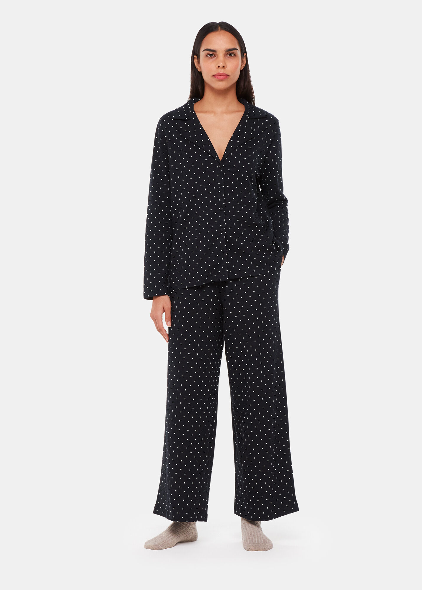 Black/Multi Spot Print Pyjama Set | WHISTLES