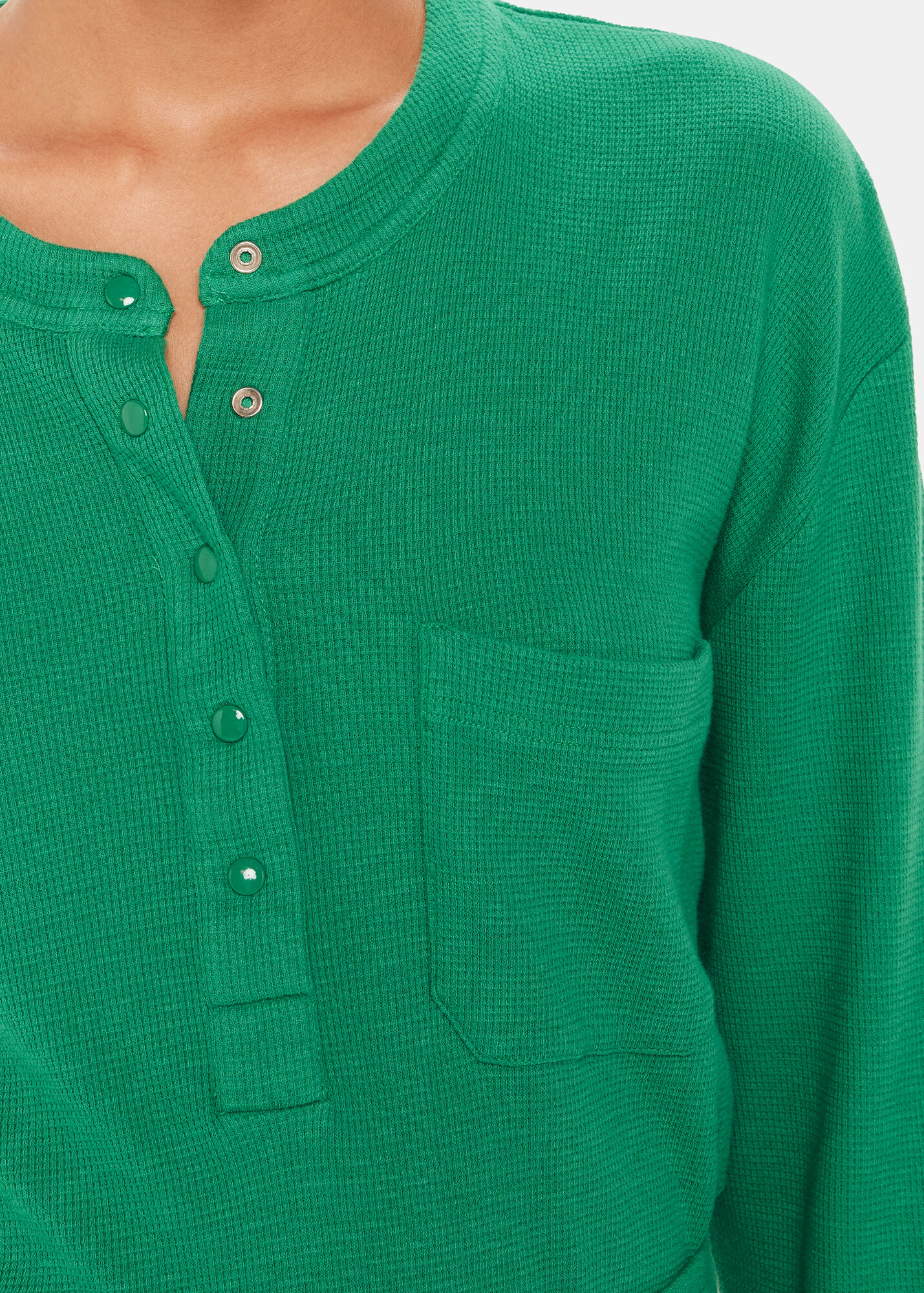 Green Henley Waffle Pyjamas | WHISTLES | Whistles UK