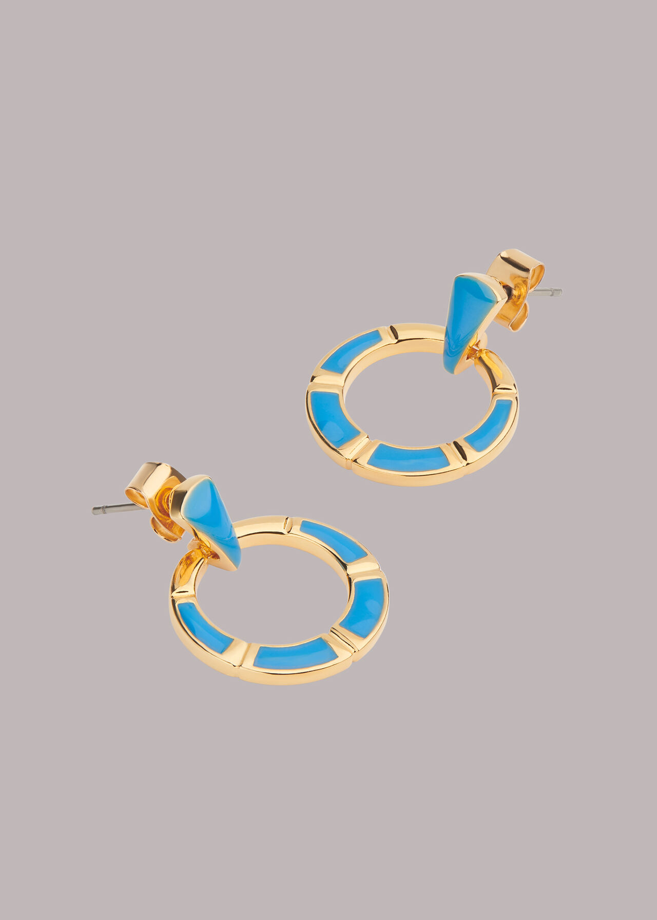 Gold/Multi Enamel Drop Hoop | WHISTLES | Whistles UK