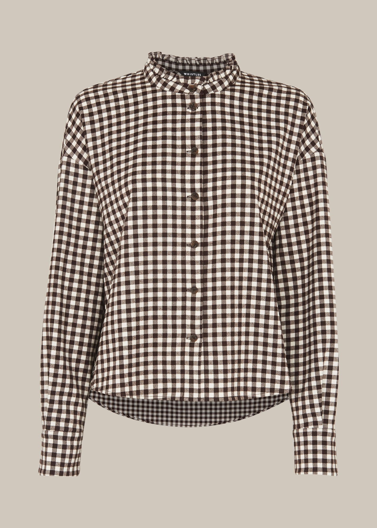 Brown/Multi Gingham Blouse | WHISTLES | Whistles UK