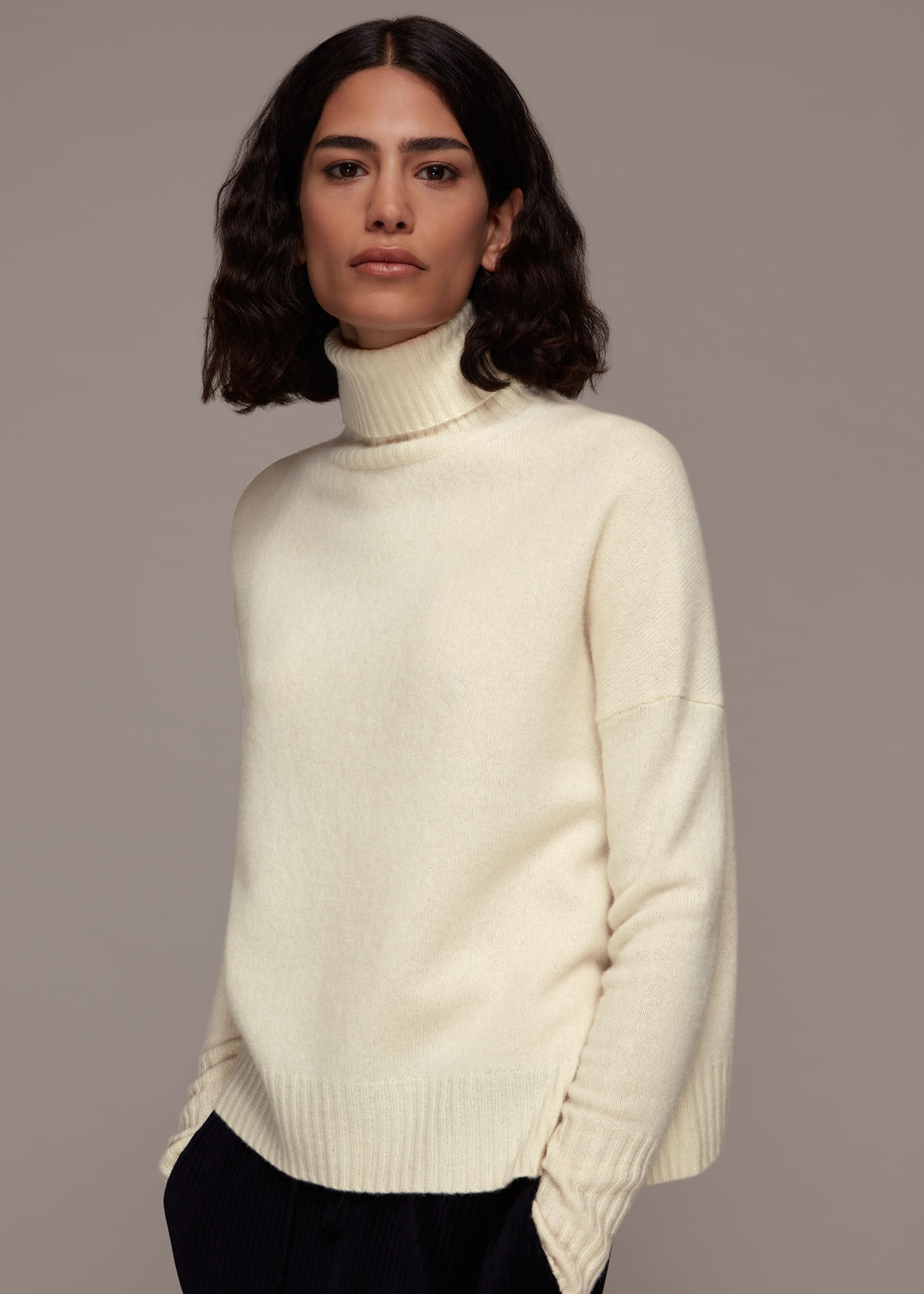 Ivory Roll Neck Wool Knit | Whistles