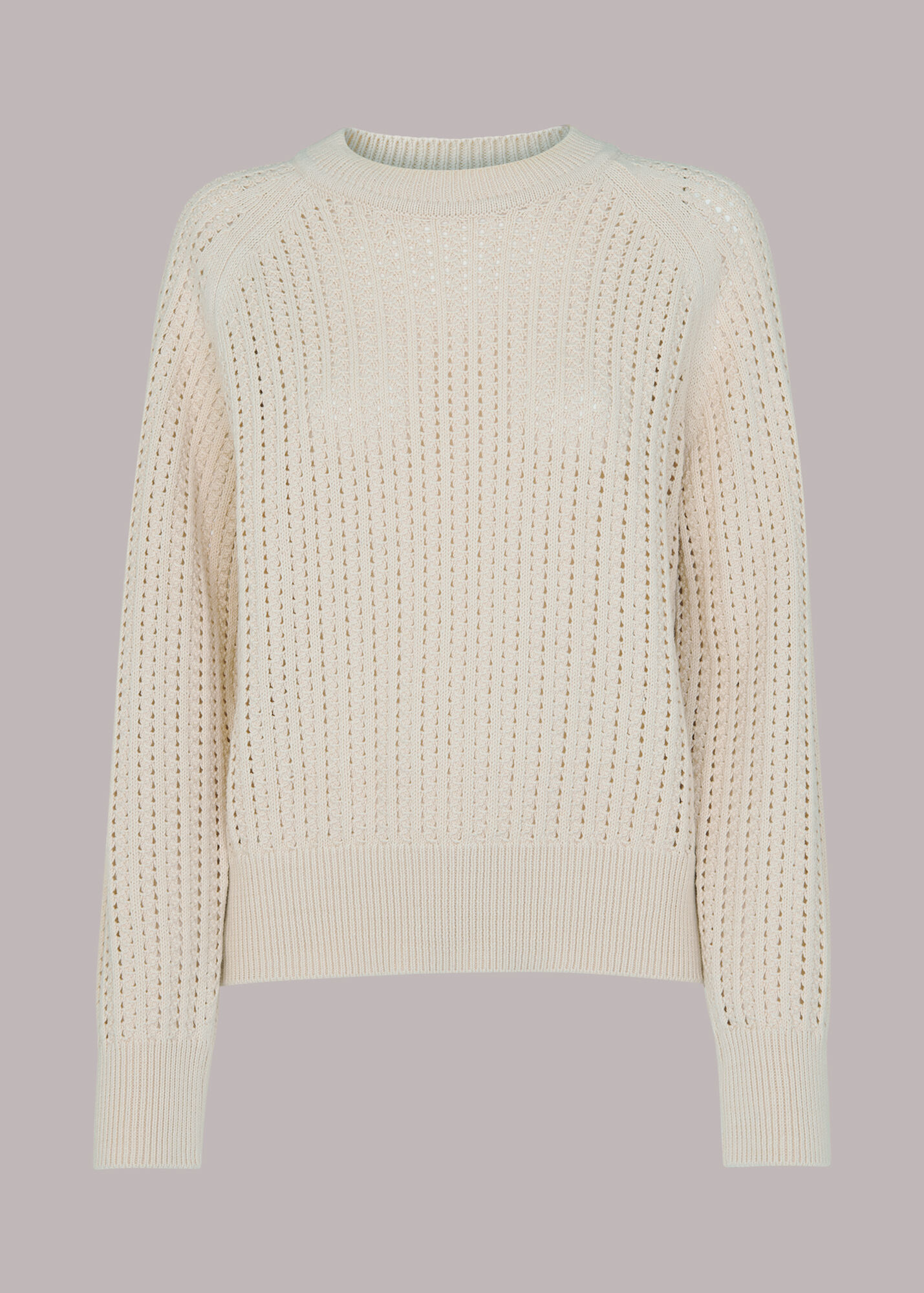 Neutral Pointelle Sweater | WHISTLES