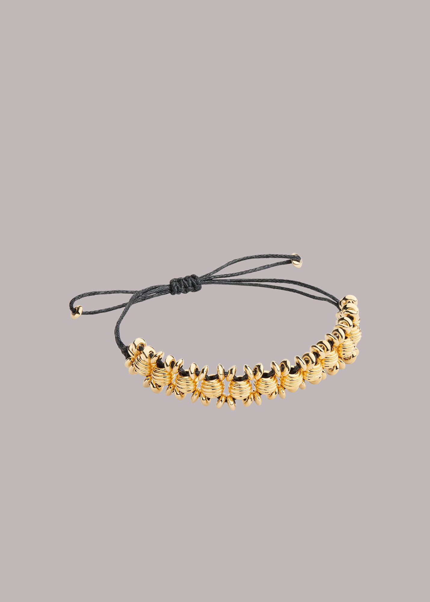 Gold/Multi Beaded Cord Bracelet | WHISTLES | Whistles UK