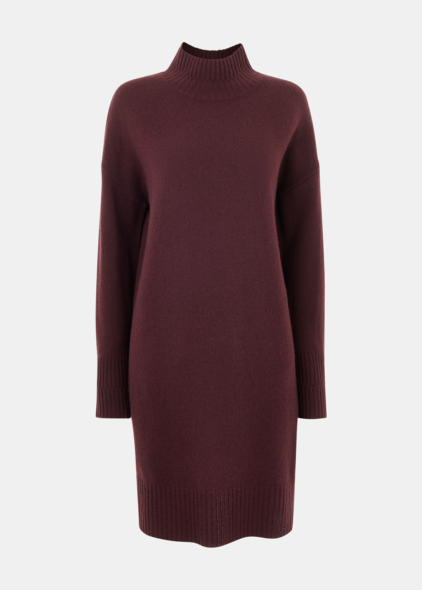 Women's Burgundy Wool Knitted Dress | Whistles UK