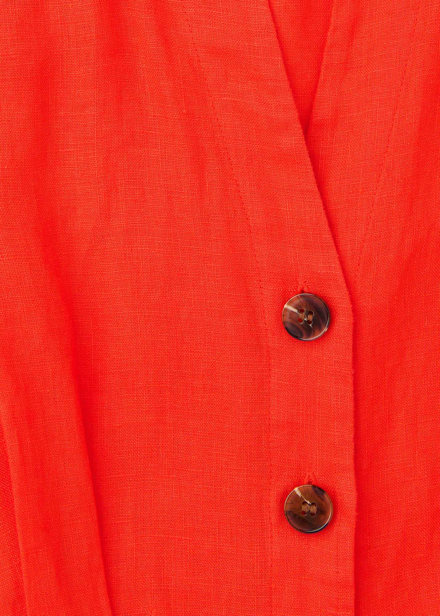 Red Fiona Linen Button Jumpsuit | WHISTLES | Whistles UK