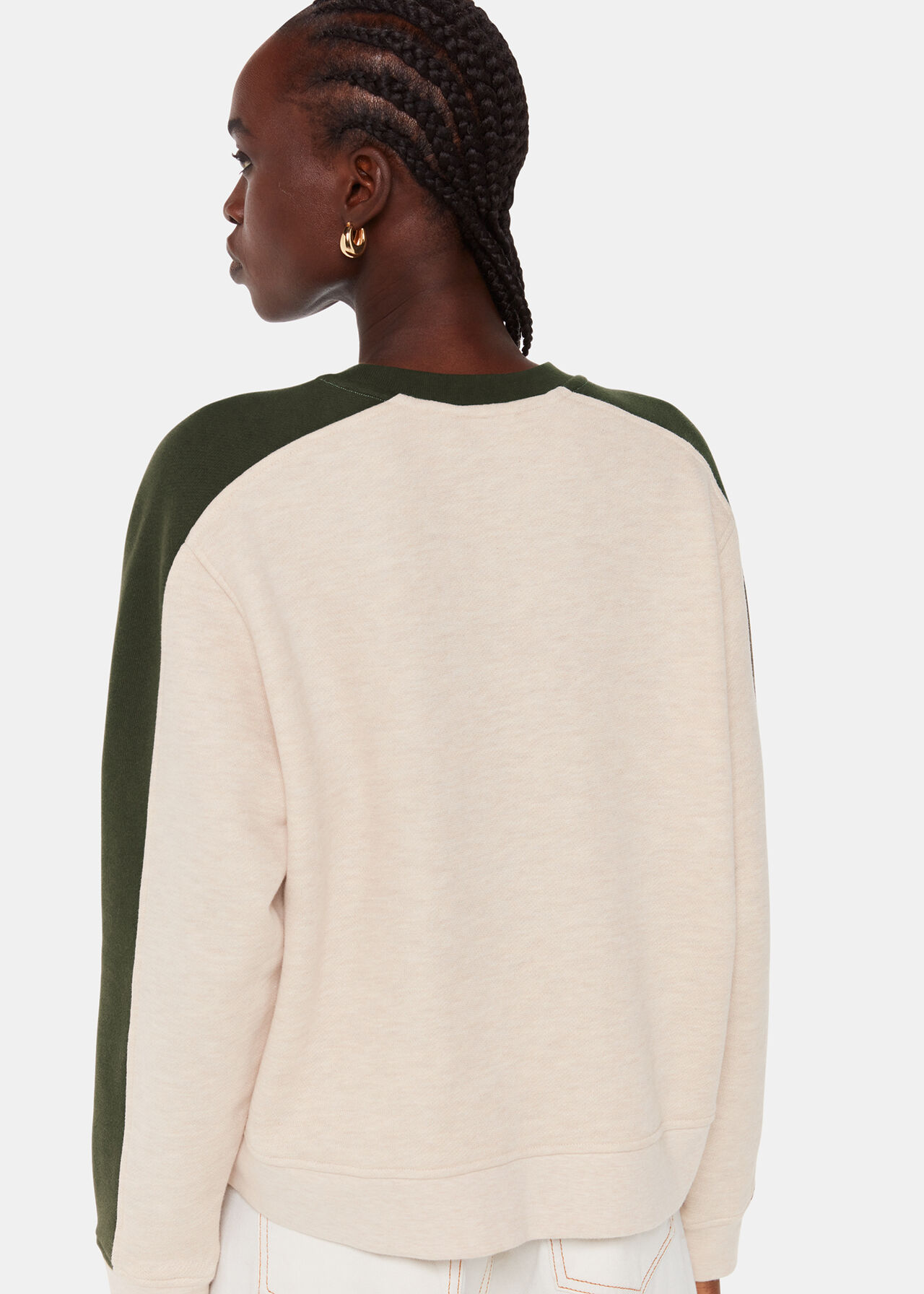 Khaki/Multi Colourblock Sweat | WHISTLES