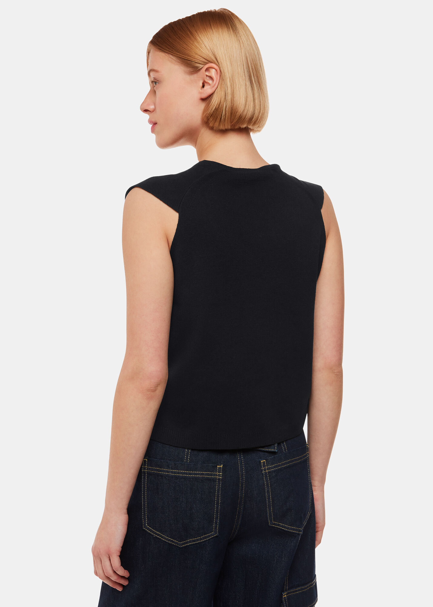 Black Bailey Button Through Tank | WHISTLES