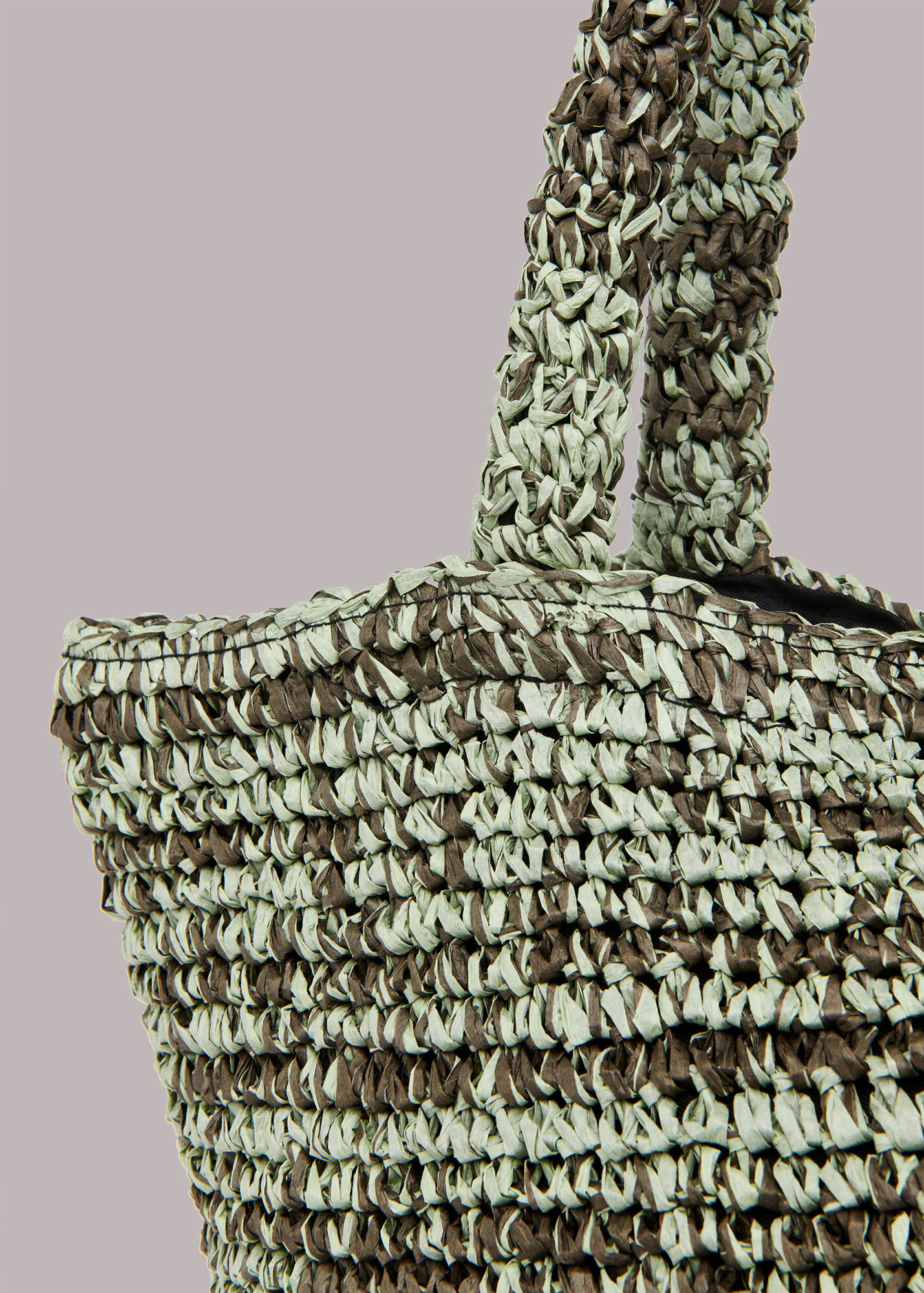 Khaki Renee Paper Weave Tote | WHISTLES | Whistles UK