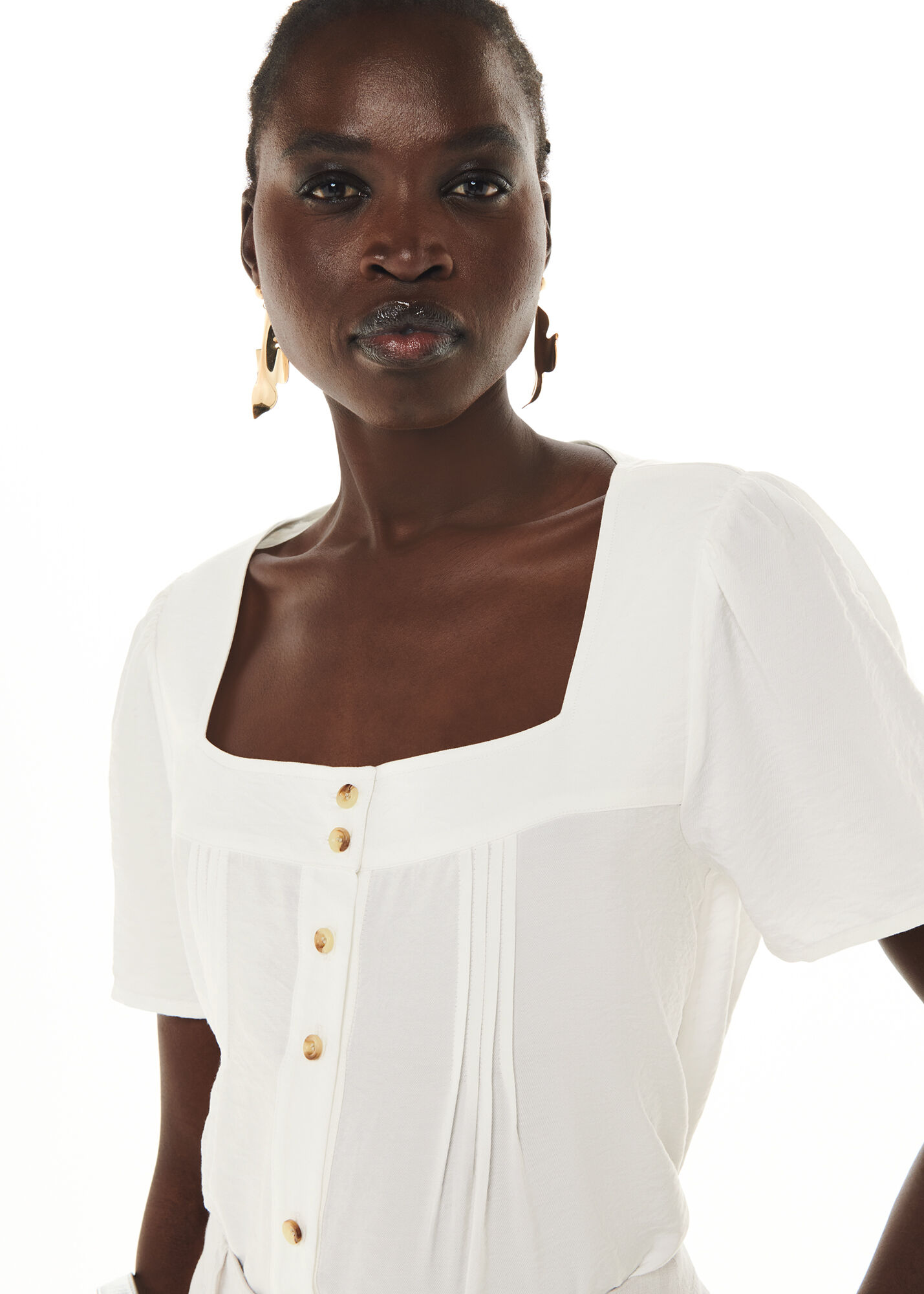 White Lily Square Neck Blouse | WHISTLES | Whistles UK