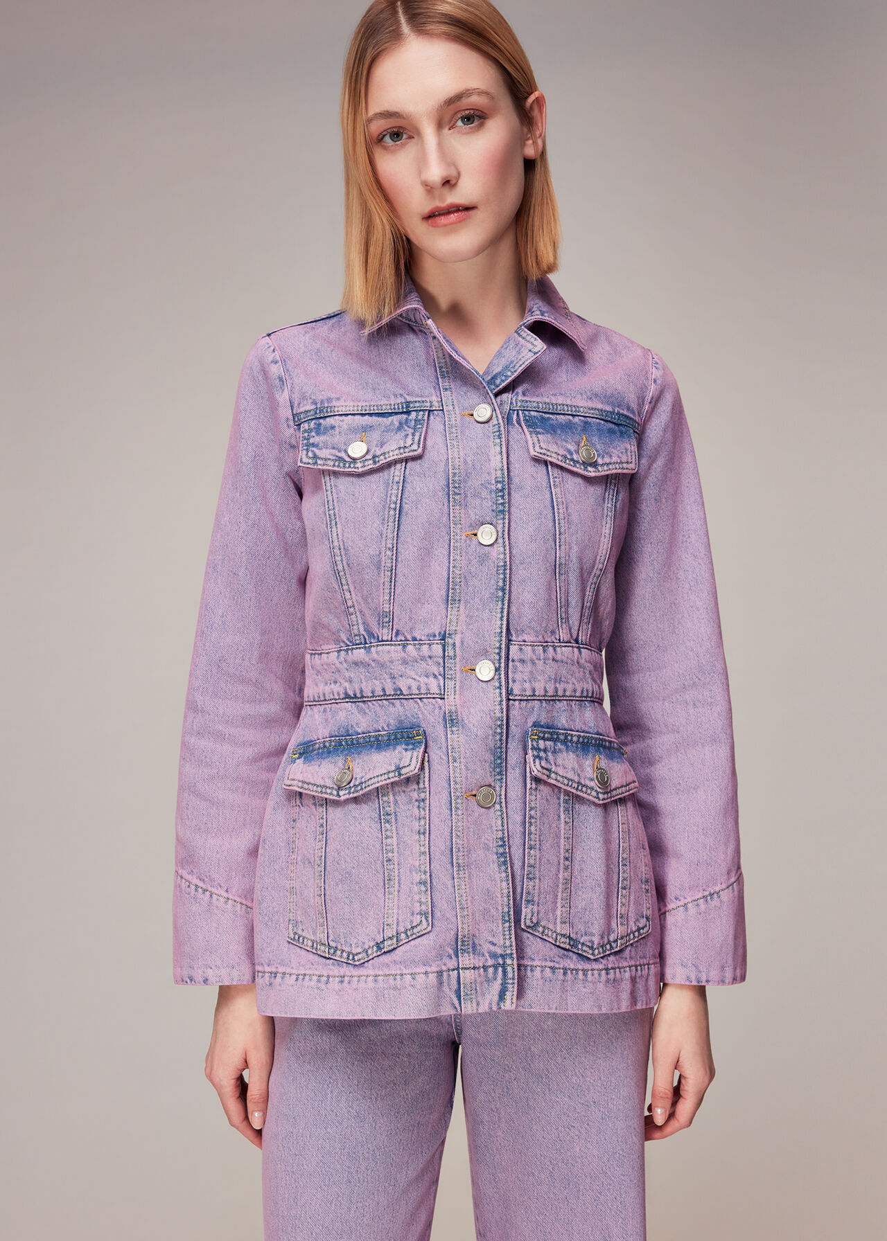 Lilac Laura Denim 4 Pocket Jacket | WHISTLES