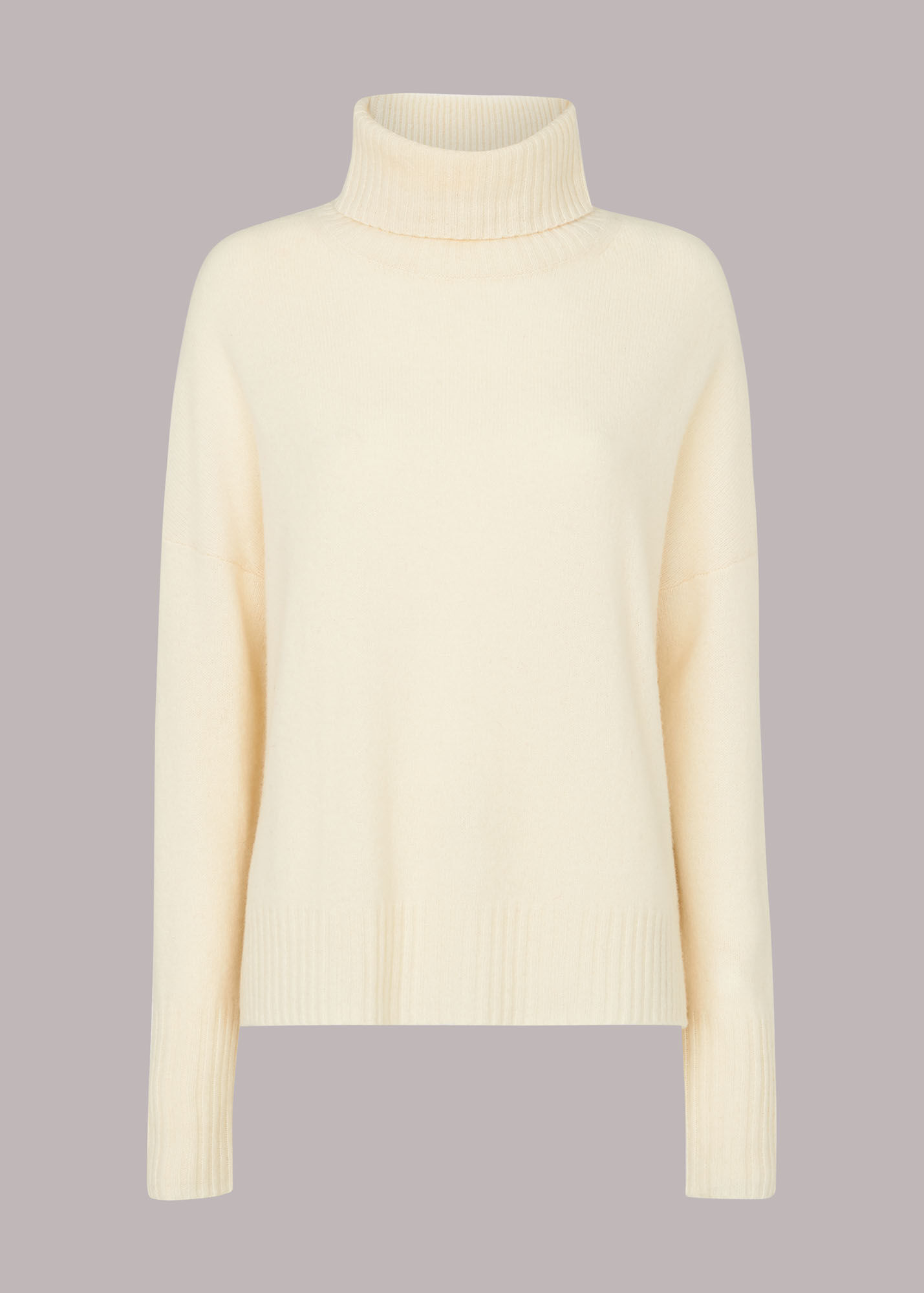 Ivory Roll Neck Wool Knit | WHISTLES | Whistles UK