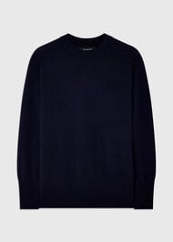 Navy Cashmere Seam Crew Neck Knit | WHISTLES | Whistles US