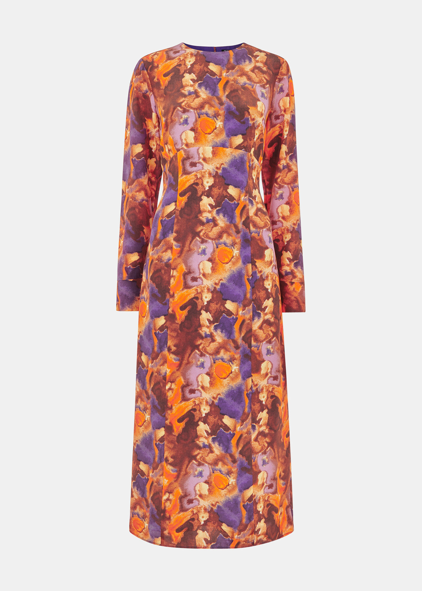 Multicolour Sprayed Texture Silk Dress | WHISTLES | Whistles UK