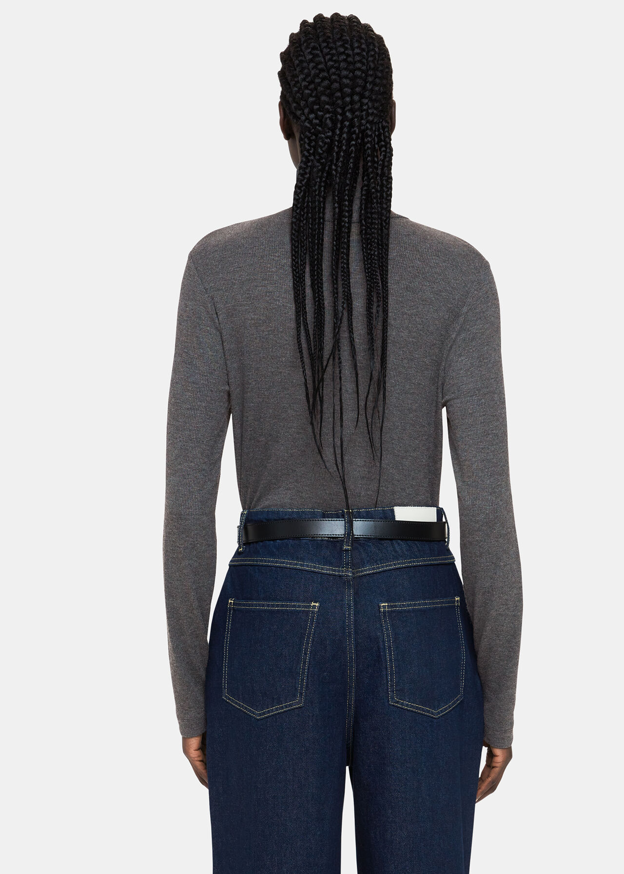 Dark Grey Essential Ribbed Polo Whistles
