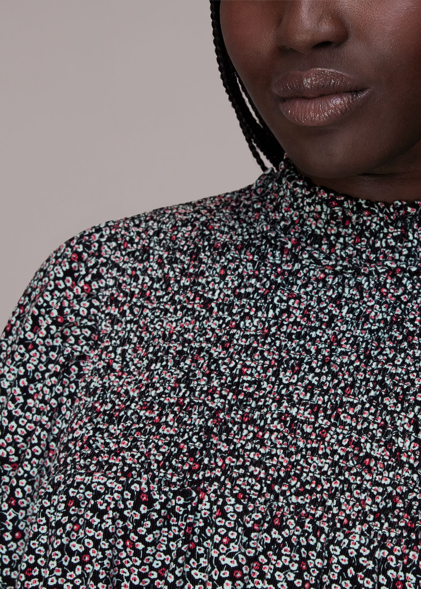 Multicolour Micro Bud Pintuck Dress | WHISTLES Combining comfort and ...