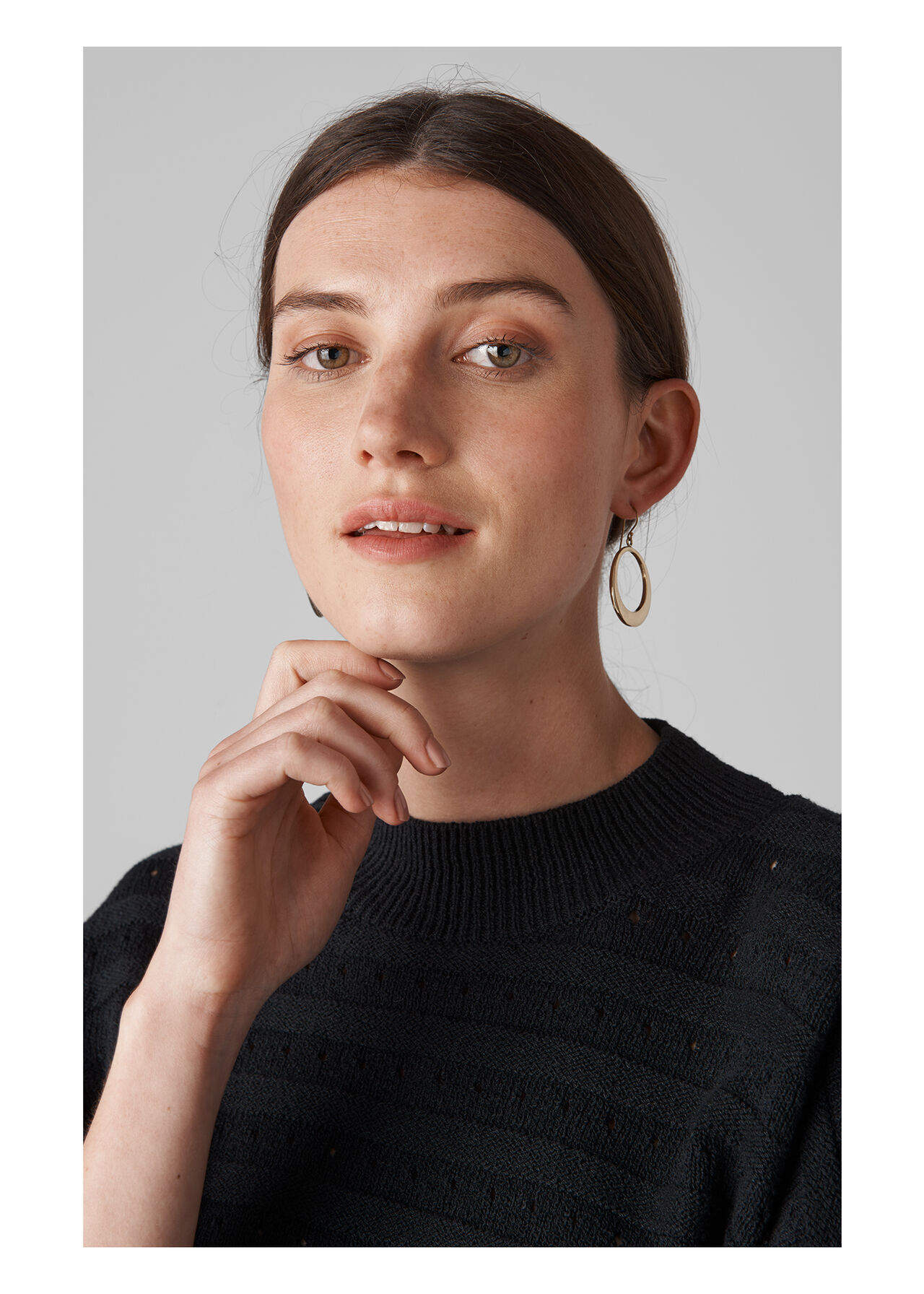 Gold Made Casted Circle Earring | WHISTLES