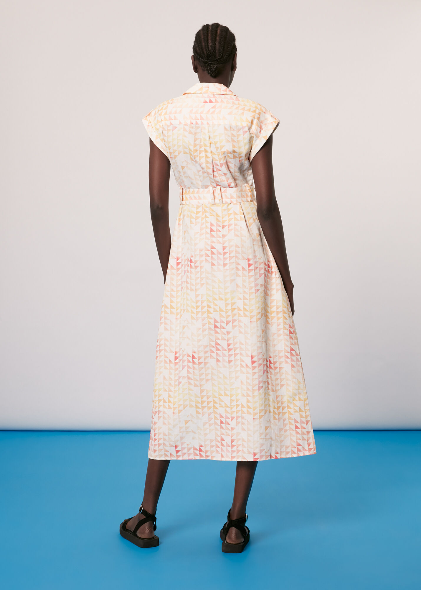 Multicolour Hexagon Print Midi Dress | WHISTLES | Whistles UK