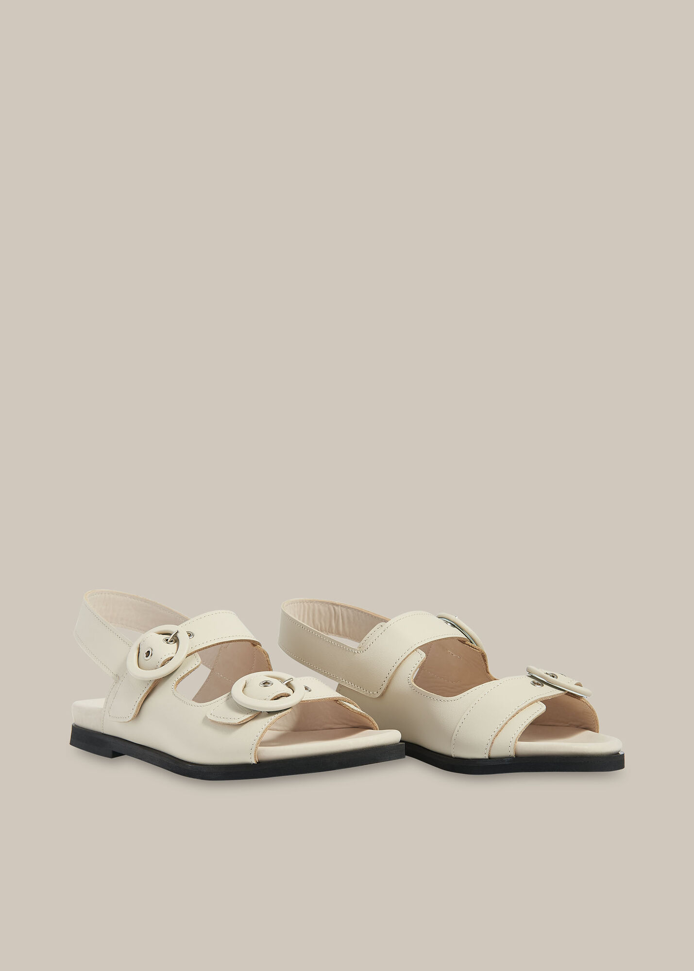 Stone Marcie Double Buckle Sandal | WHISTLES | Whistles UK