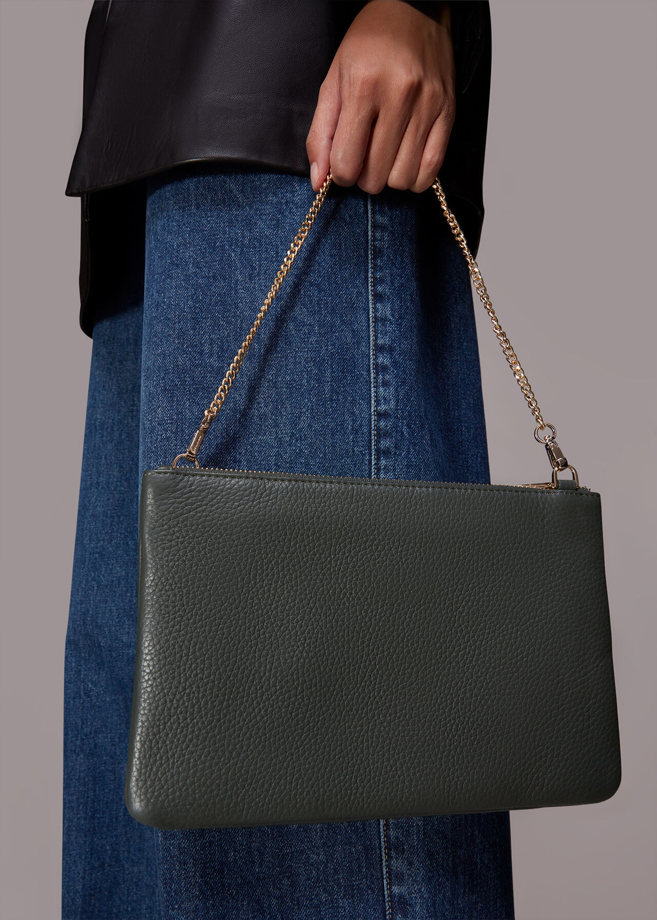 Green Coleta Double Pouch Bag | WHISTLES