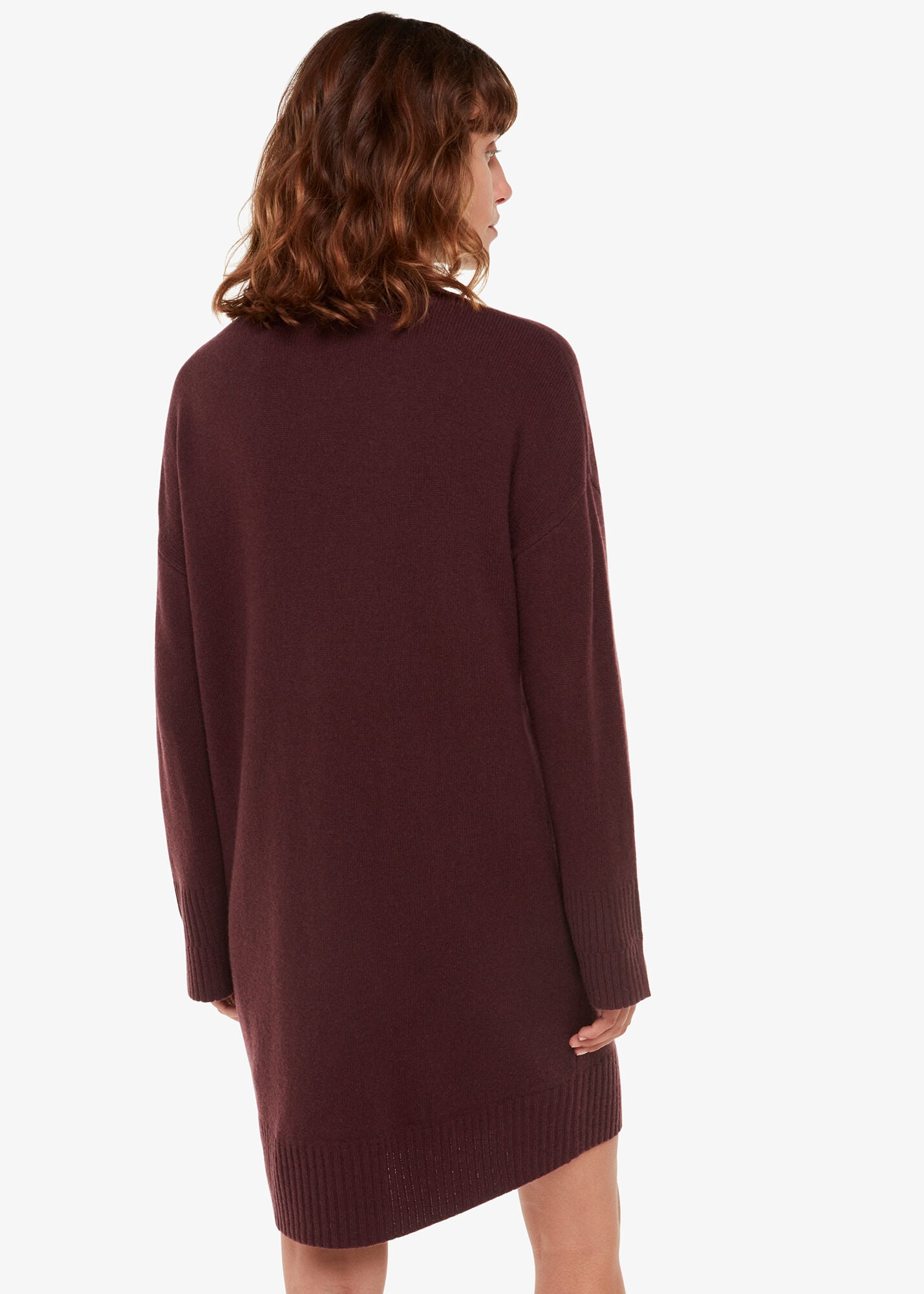 Women's Burgundy Wool Knitted Dress | Whistles UK