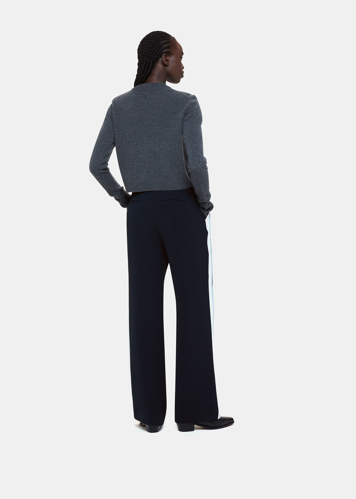 Blue/Multi Crepe Side Stripe Trouser | WHISTLES | Whistles UK