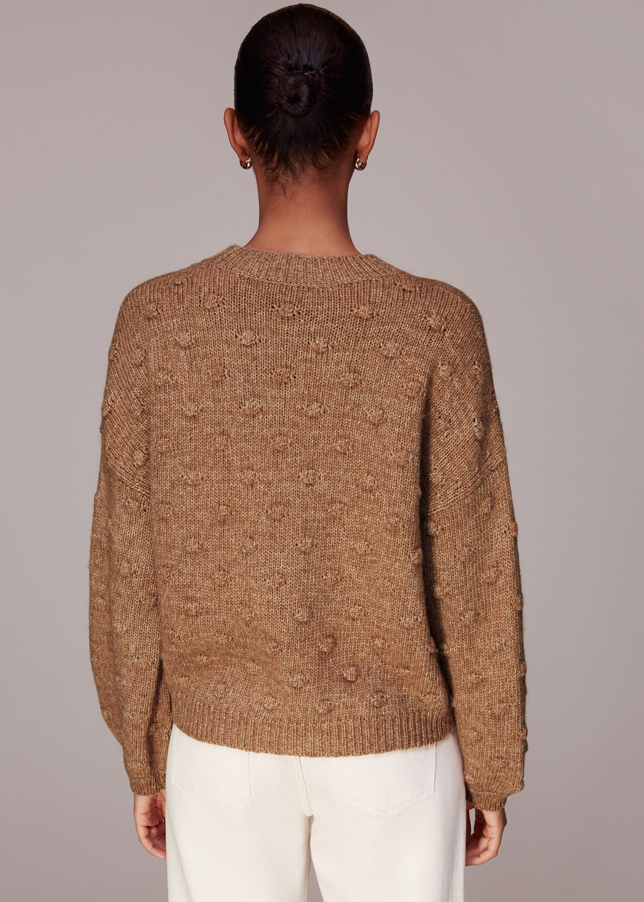 Neutral Bobble Knitted Jumper | WHISTLES | Whistles UK