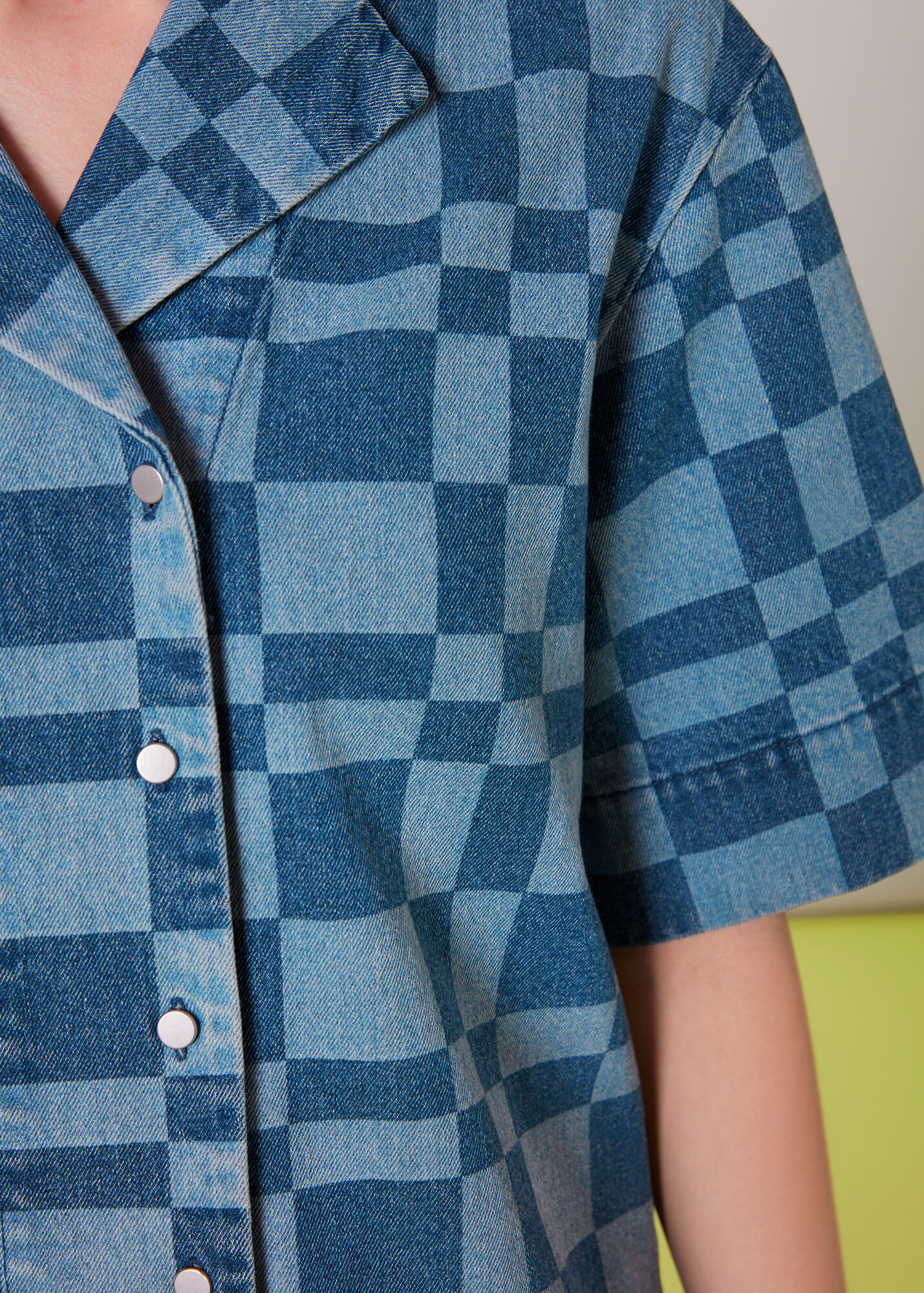 Blue/Multi Billie Checkerboard Shirt | WHISTLES