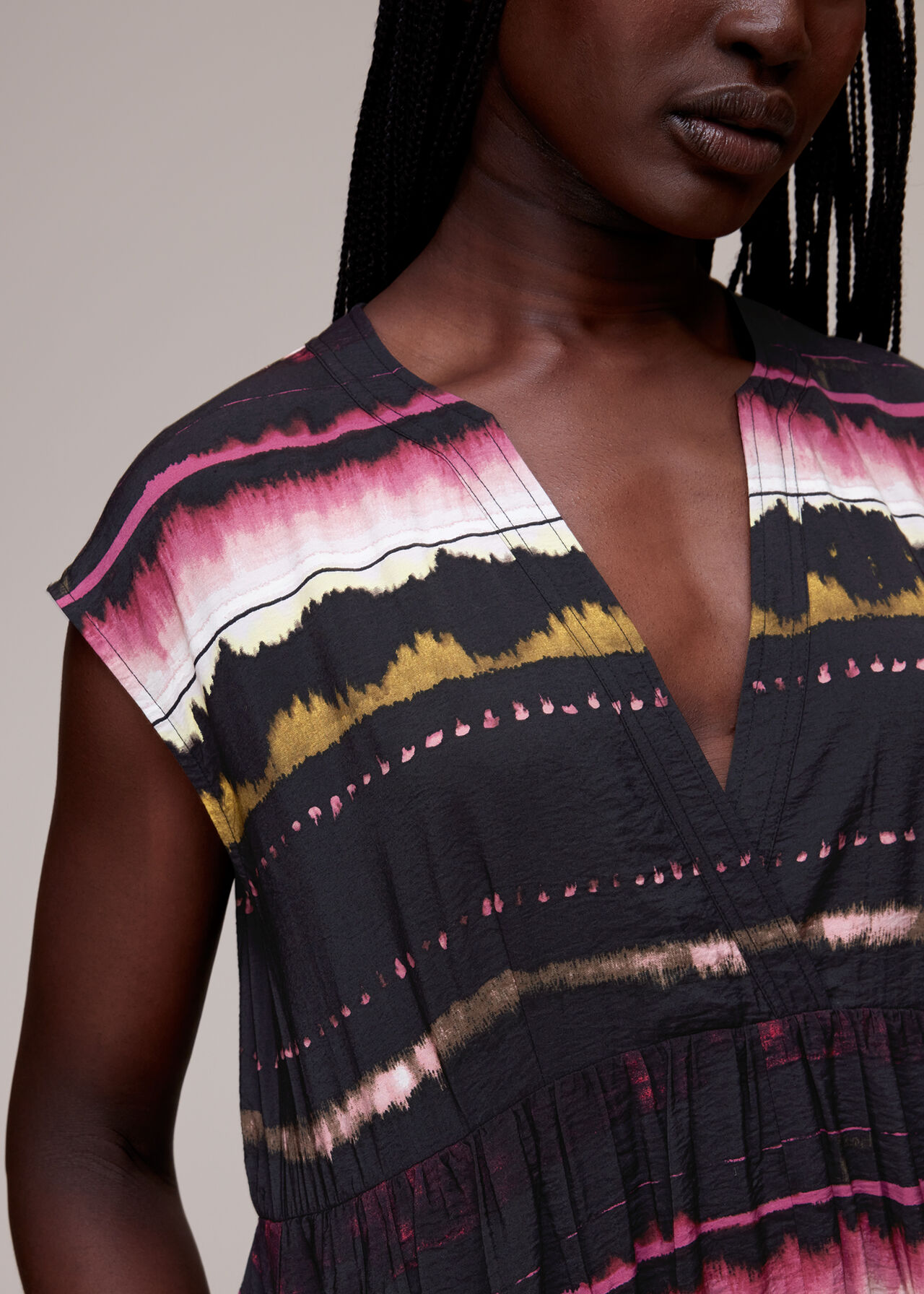 Multicolour Amelie Shibori Trapeze Dress | WHISTLES | Whistles UK