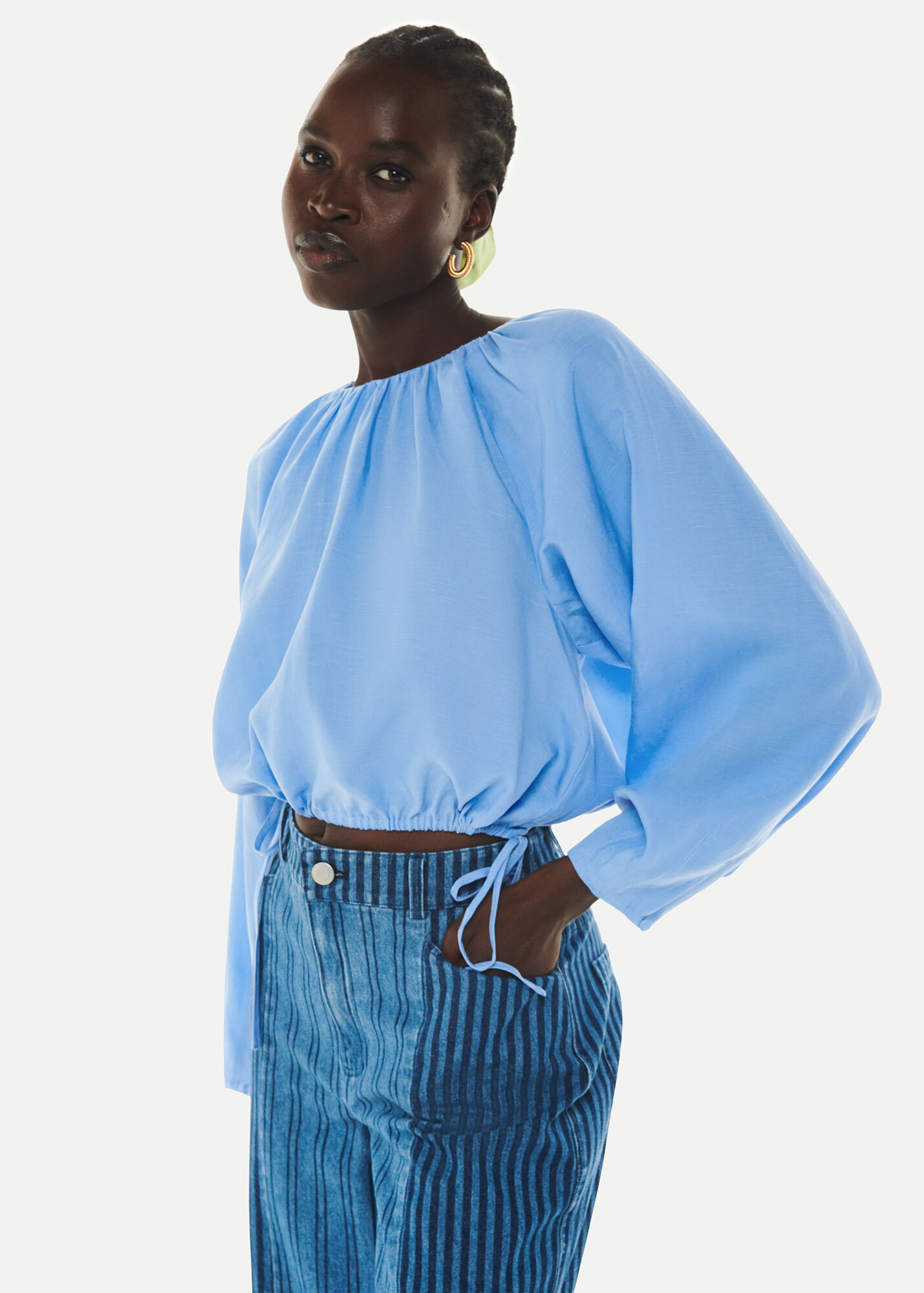 Pale Blue Nancy Top | WHISTLES | Whistles UK