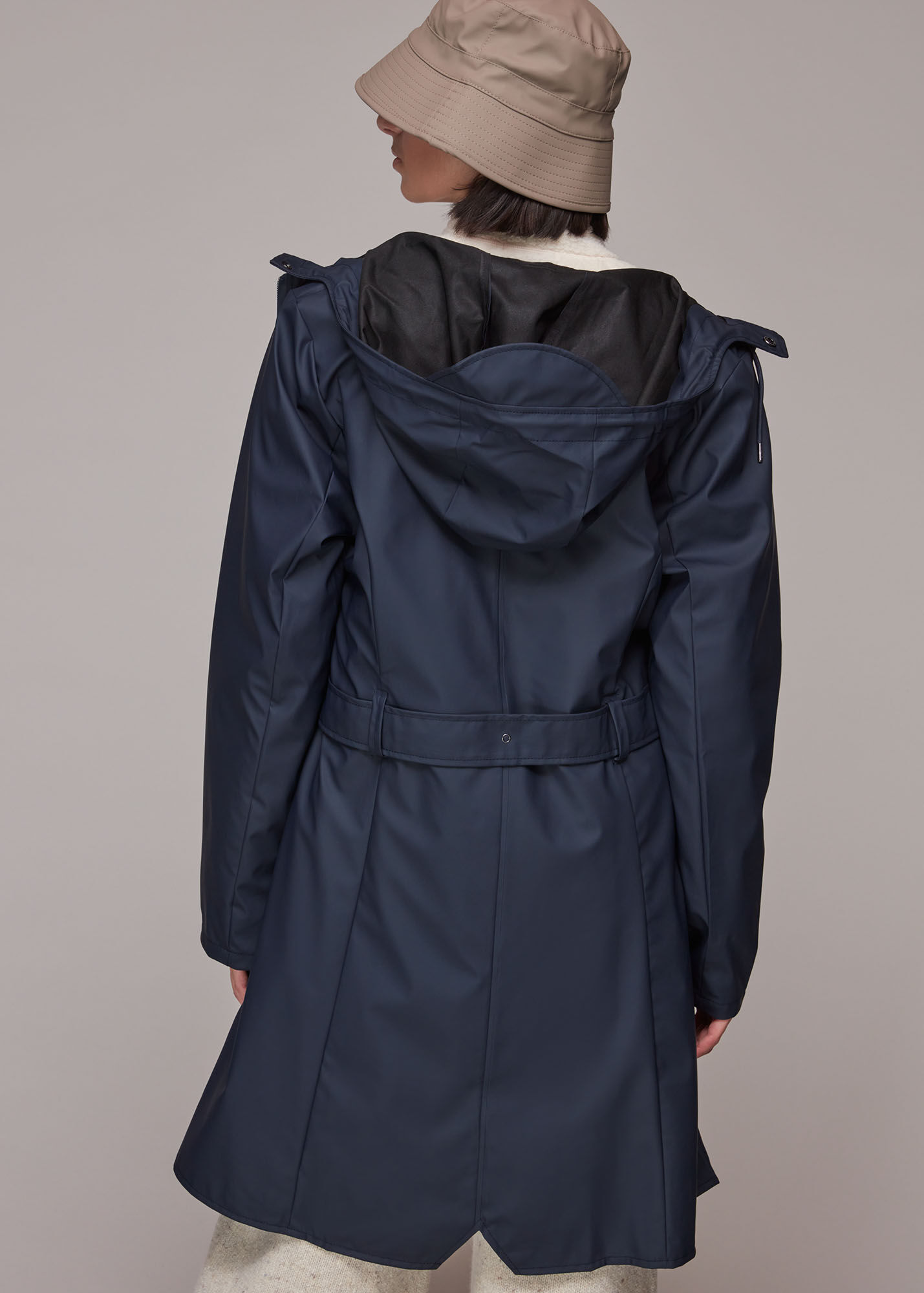 Navy Rains Curve Jacket | WHISTLES | Whistles UK