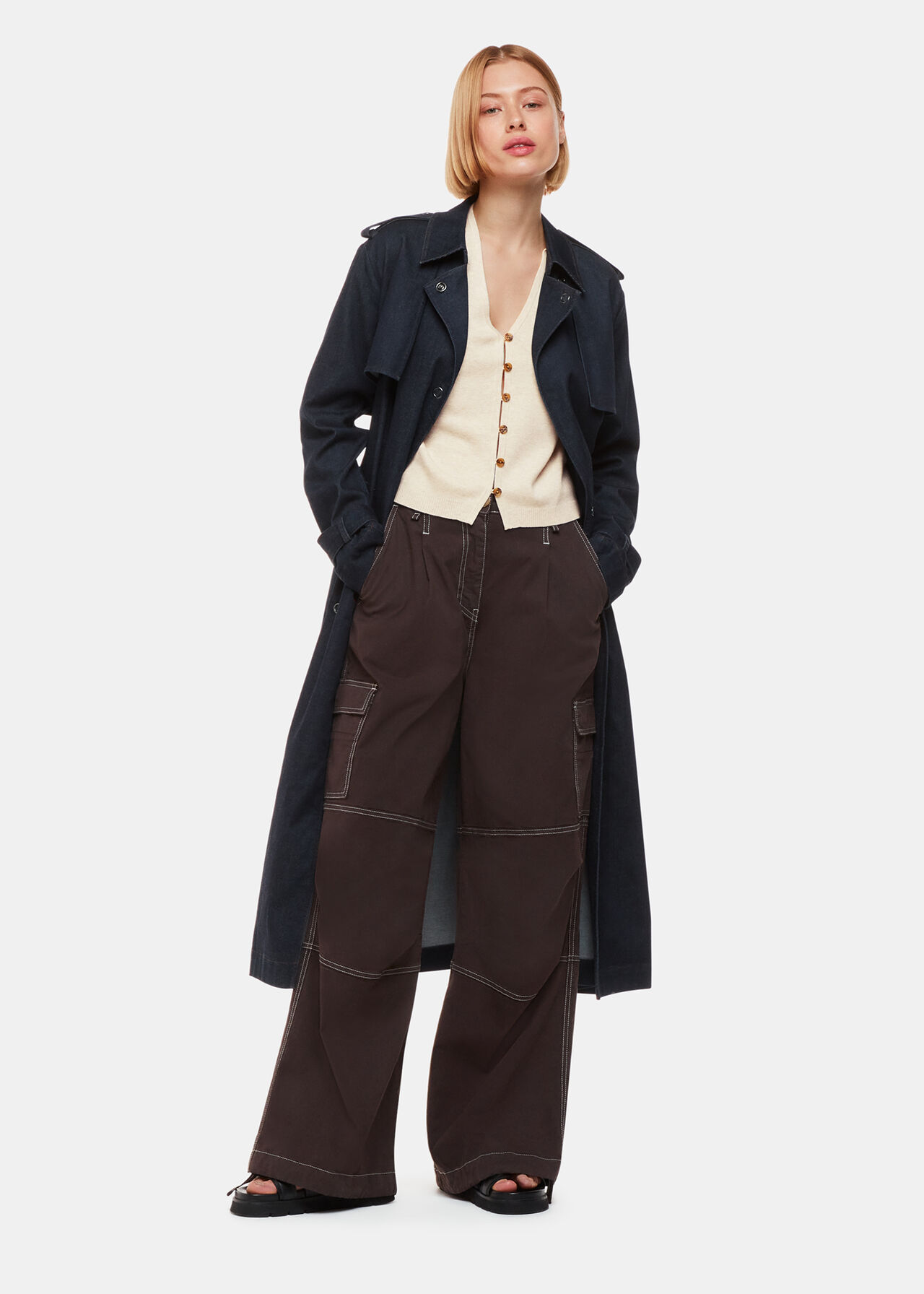 Oatmeal Bailey Button Through Tank | WHISTLES