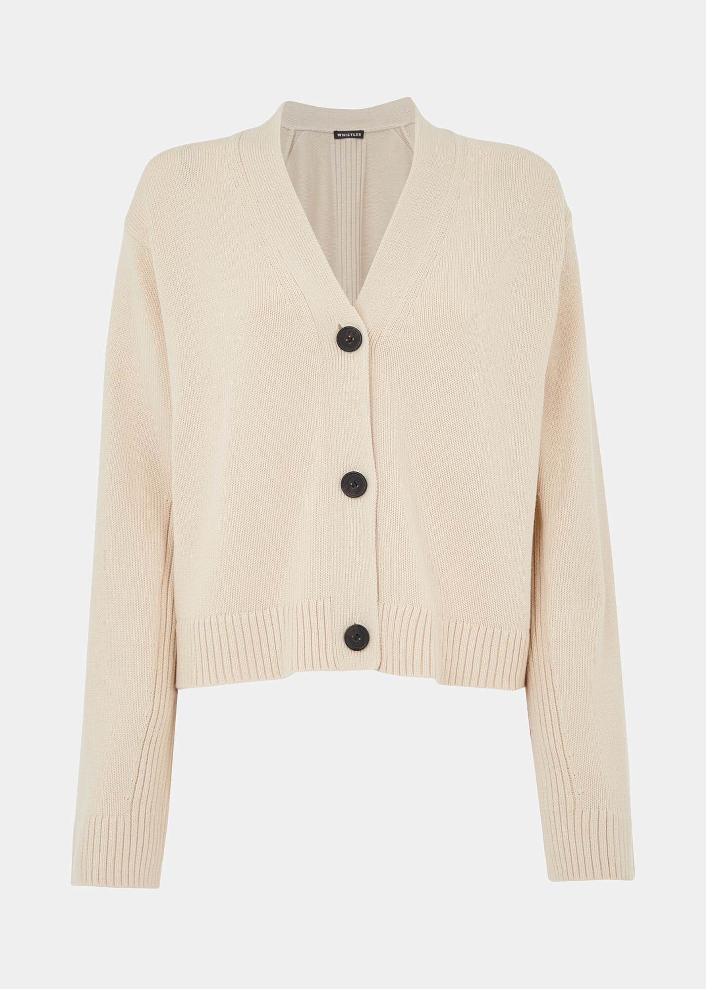 Ivory Nina Button Front Cardigan | WHISTLES | Whistles US