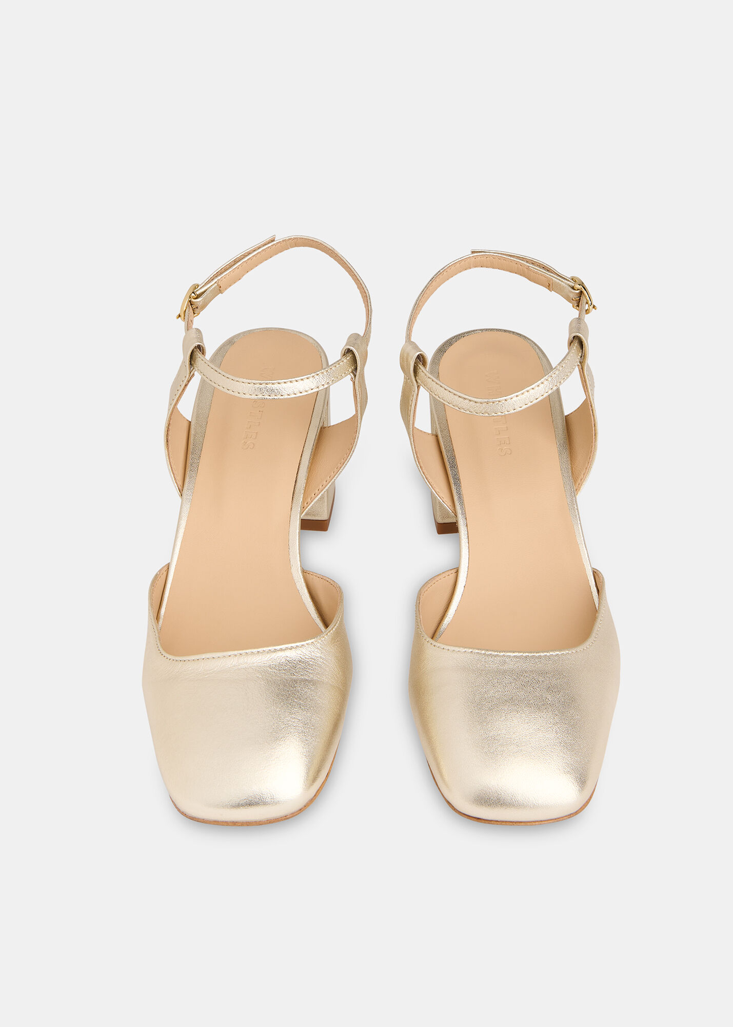 Gold Matilda Block Heel Shoe | WHISTLES | Whistles UK