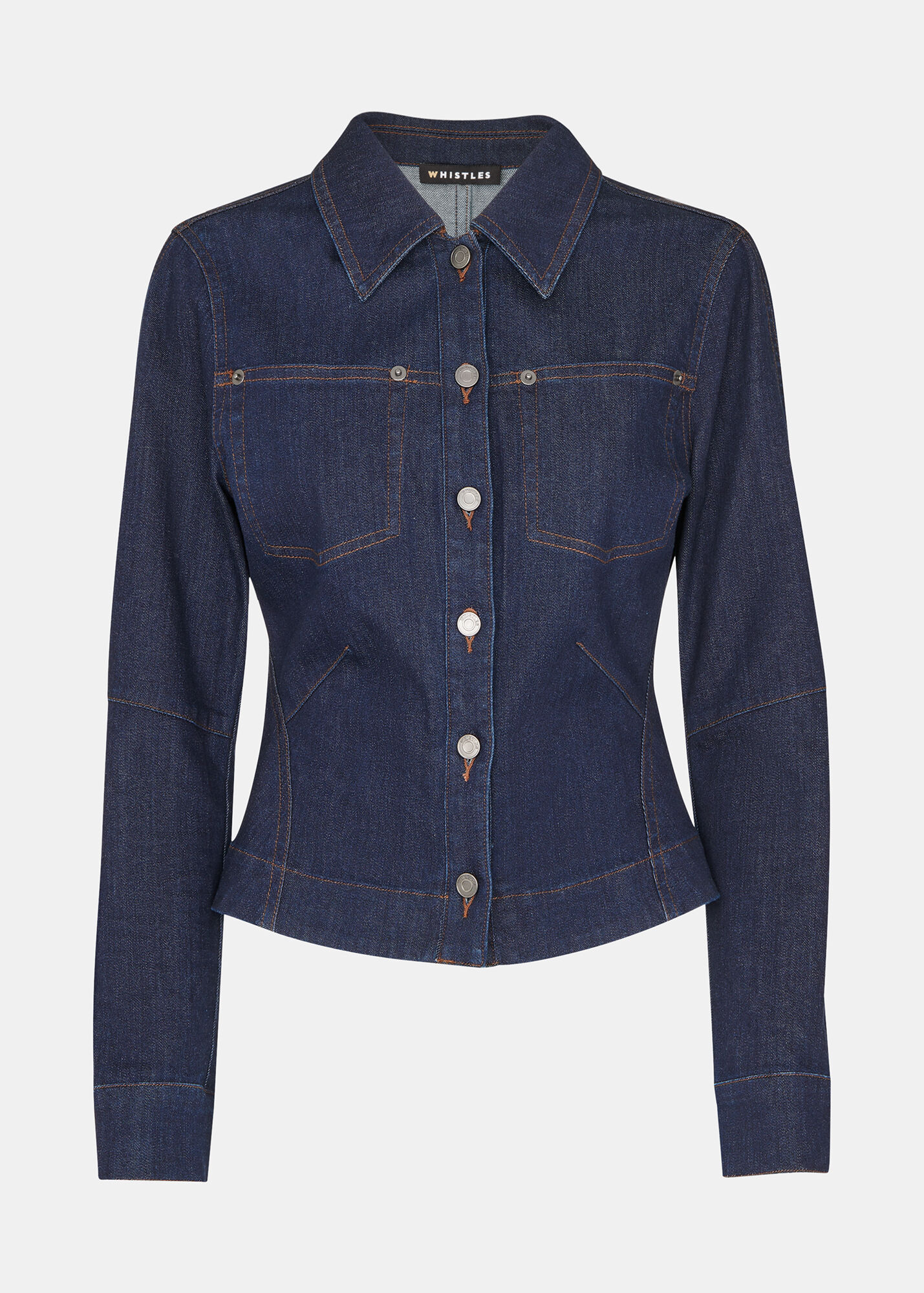 Denim Denim Corset Detail Top | WHISTLES | Whistles UK