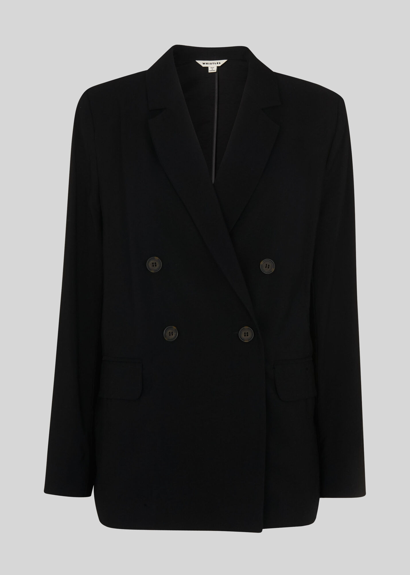 Black Double Breasted Relax Blazer | WHISTLES | Whistles UK