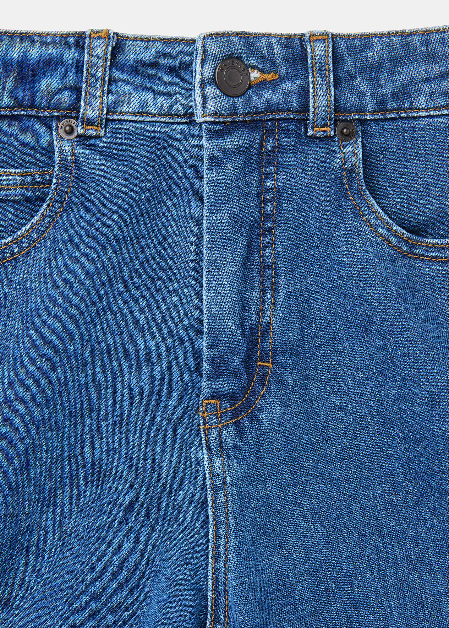 Blue Stretch High-Waisted Barrel-Leg Jeans | Whistles | Whistles UK