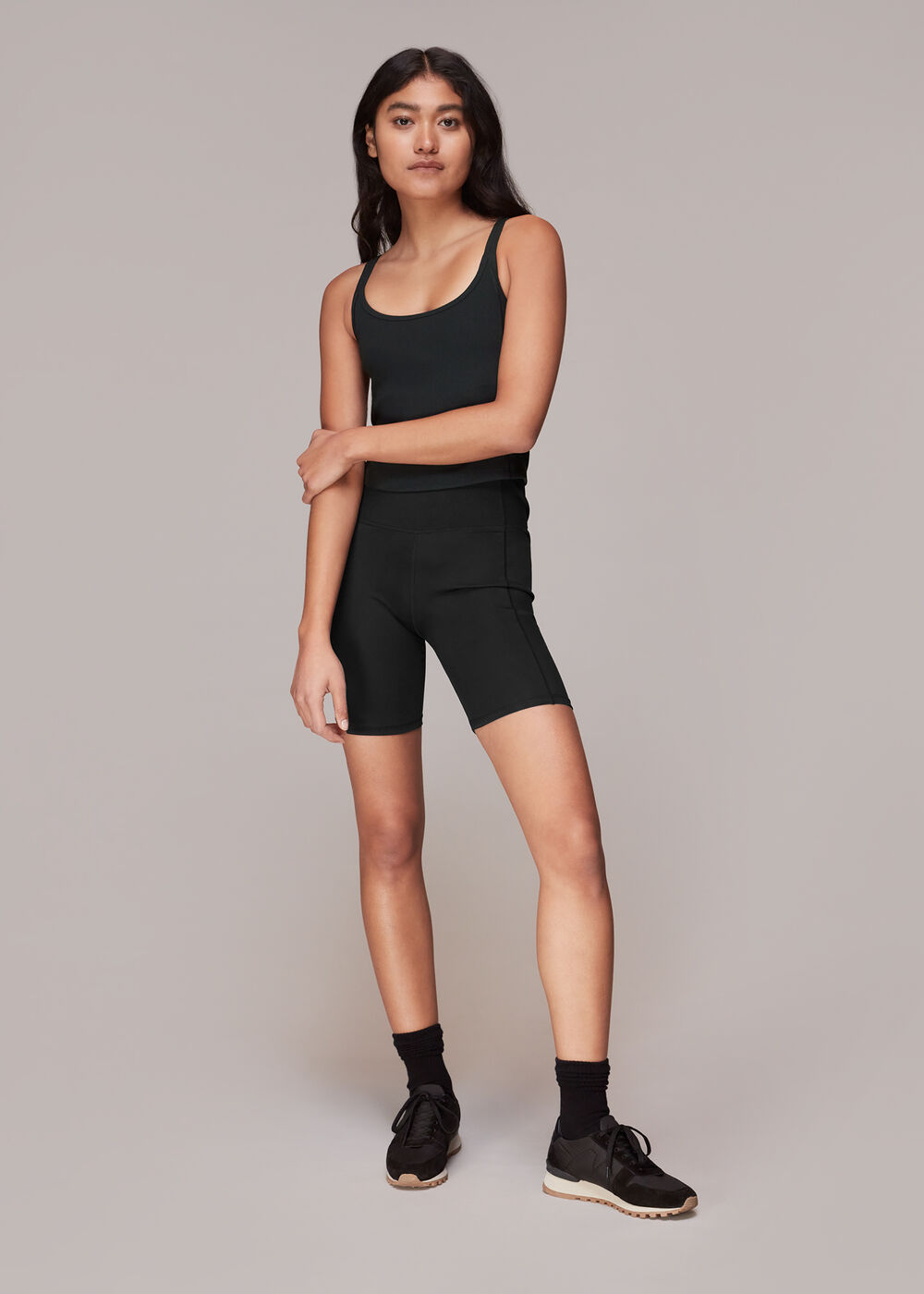 Black Ribbed Short | WHISTLES | Whistles UK