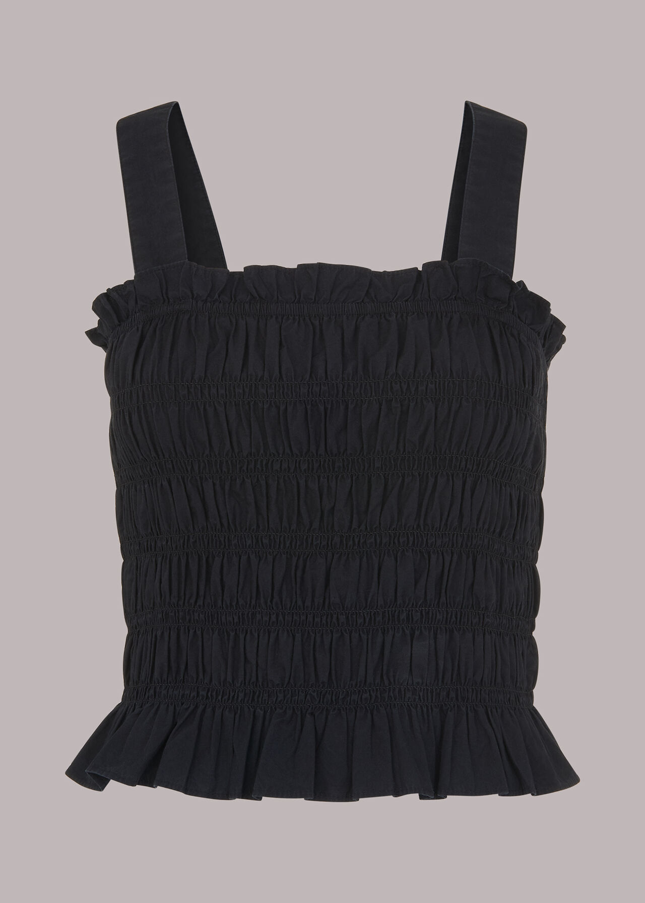 Black Saskia Crinkle Strappy Top | WHISTLES