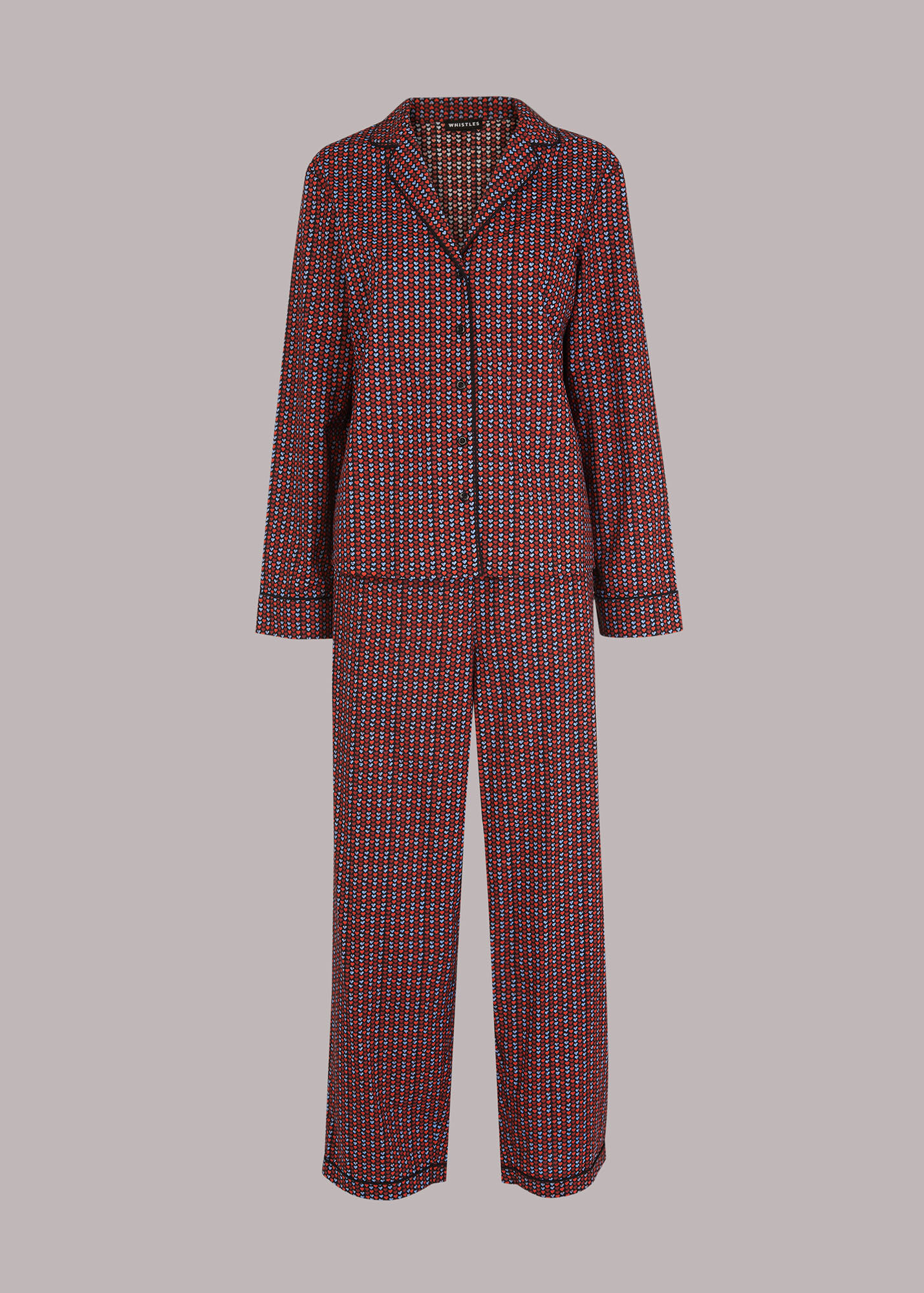 Heart Print Cotton Pyjamas | Whistles UK