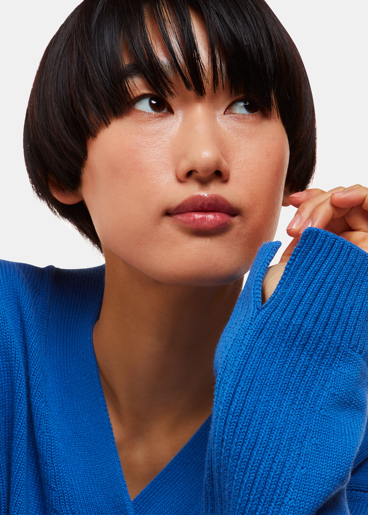 Cobalt Blue Nina Button Front Cardigan | WHISTLES | Whistles UK