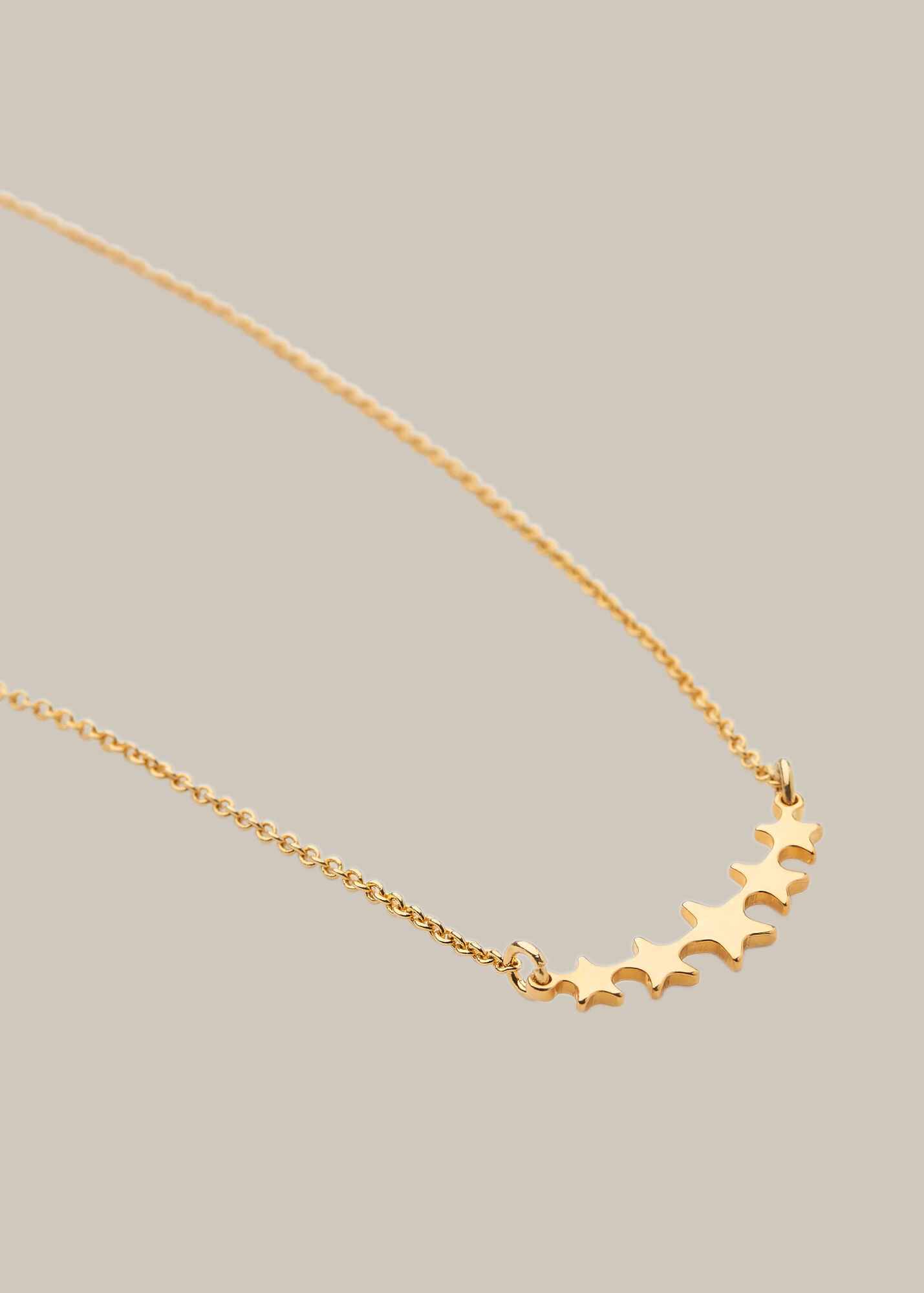 Gold/Multi Star Curve Necklace | WHISTLES | Whistles UK