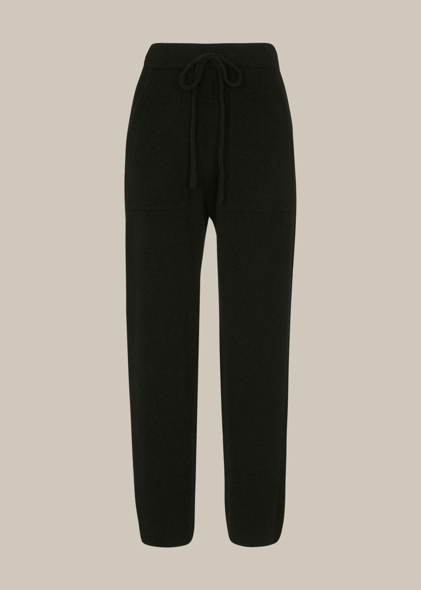 Black Ribbed Knitted Jogger | WHISTLES | Whistles UK