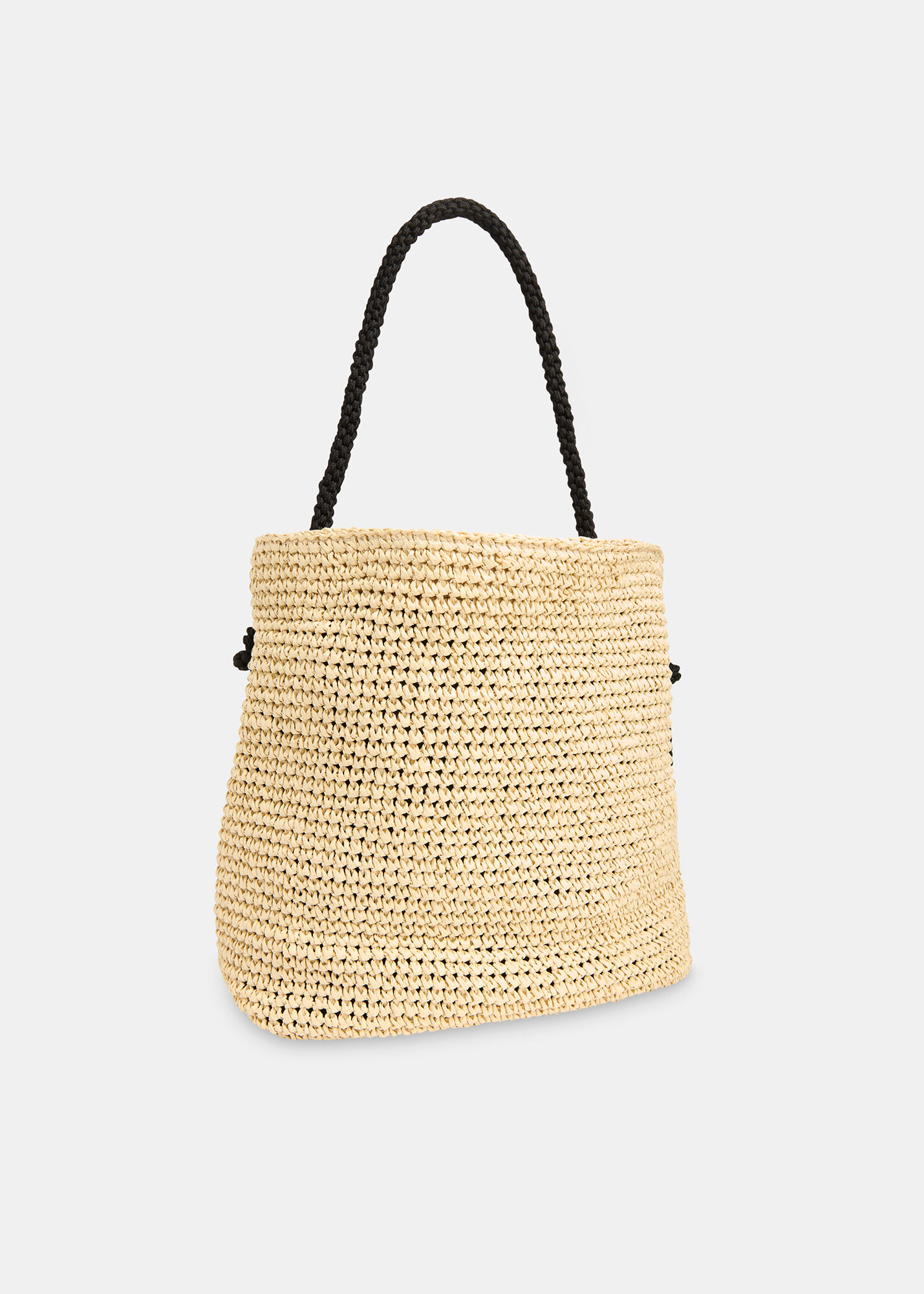 Neutral Attie Rope Handle Straw Tote | WHISTLES | Whistles UK